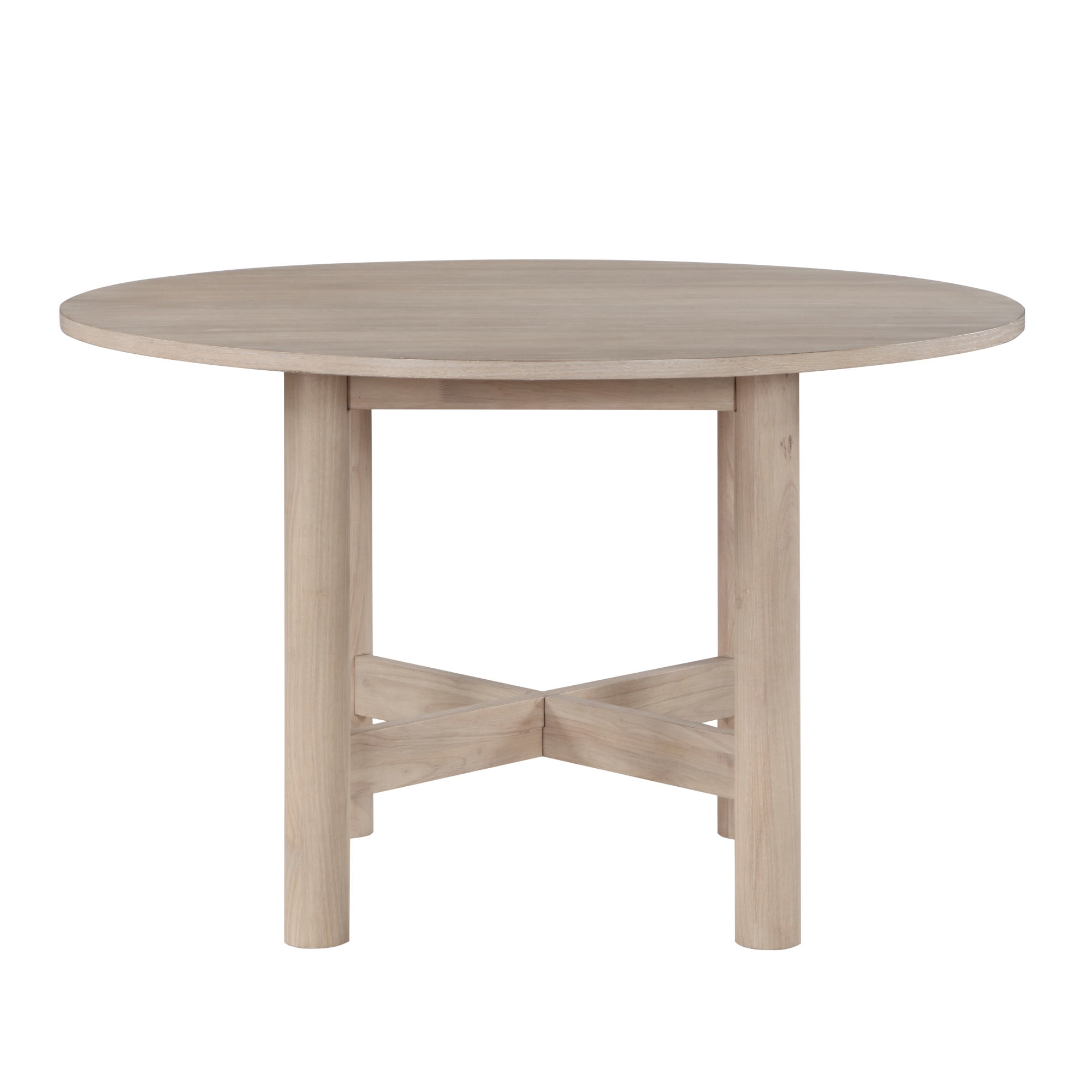 Steve Silver Gabby Modern Round Dining Table with Tubular Legs, Washed ...