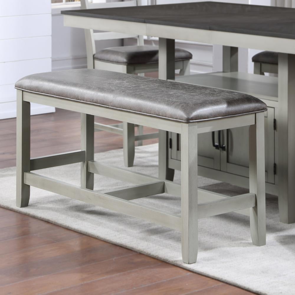 Steve Silver Hyland Stone Gray Wood Counter Bench - Walmart.com
