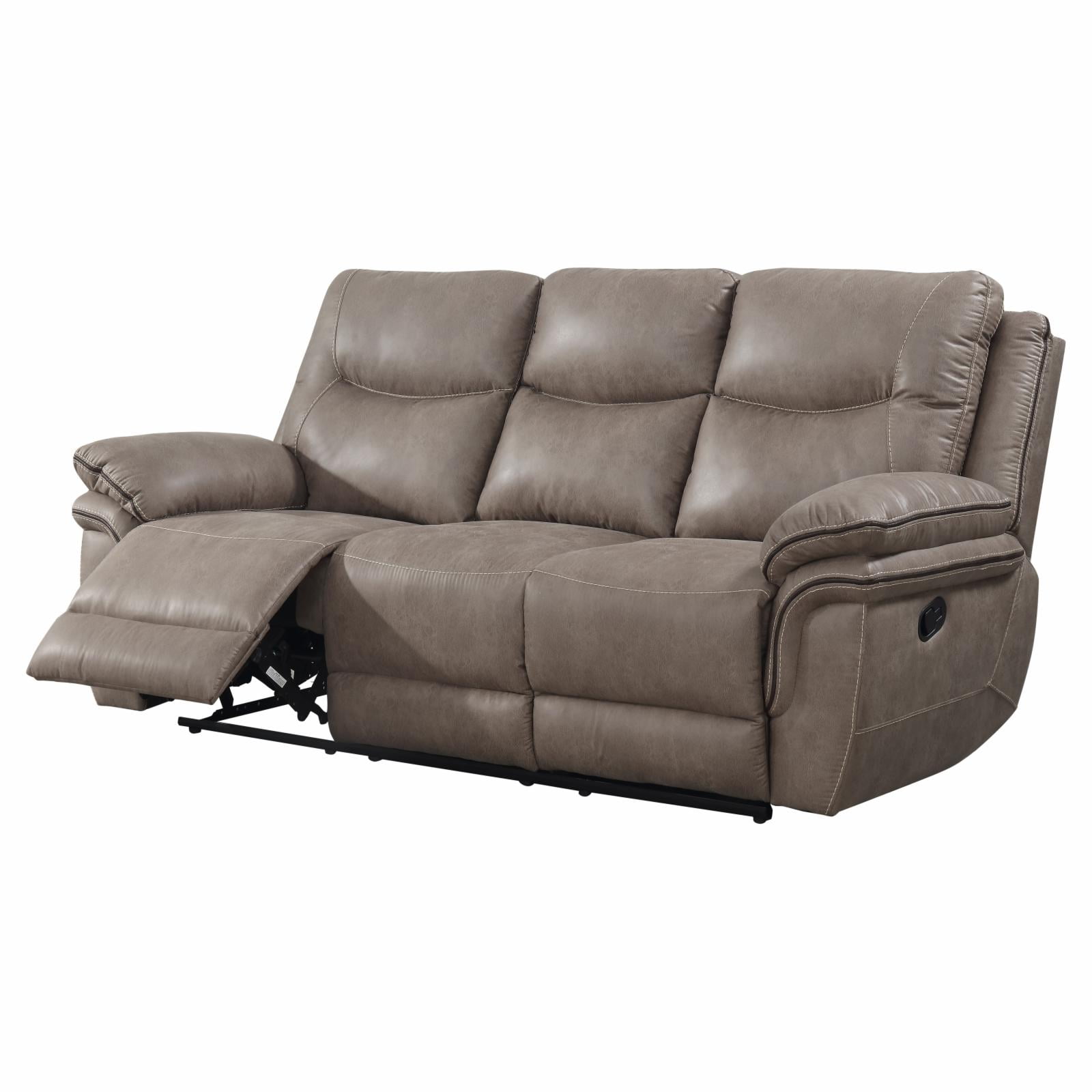 Steve Silver Isabella Traditional Faux Leather Reclining Sofa, Sand ...