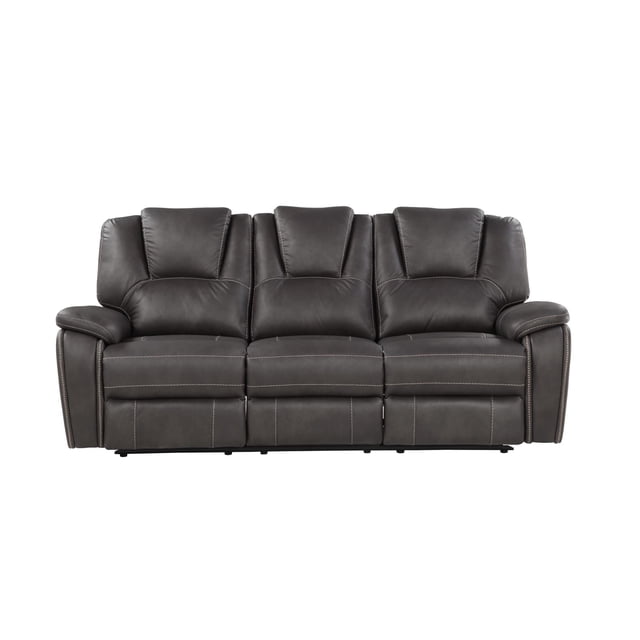Steve Silver Katrine Charcoal Faux Leather Reclining Sofa, Living Room ...