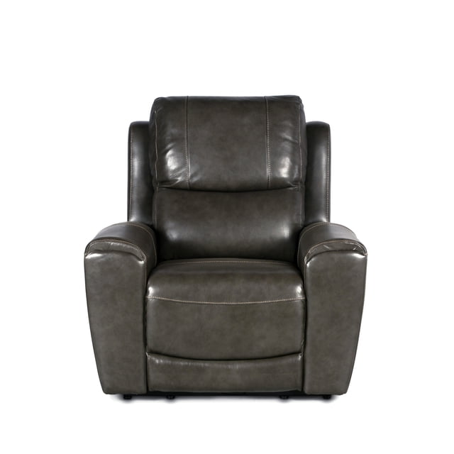 Steve Silver Laurel Top Grain Leather Power Reclining Chair, Gray ...