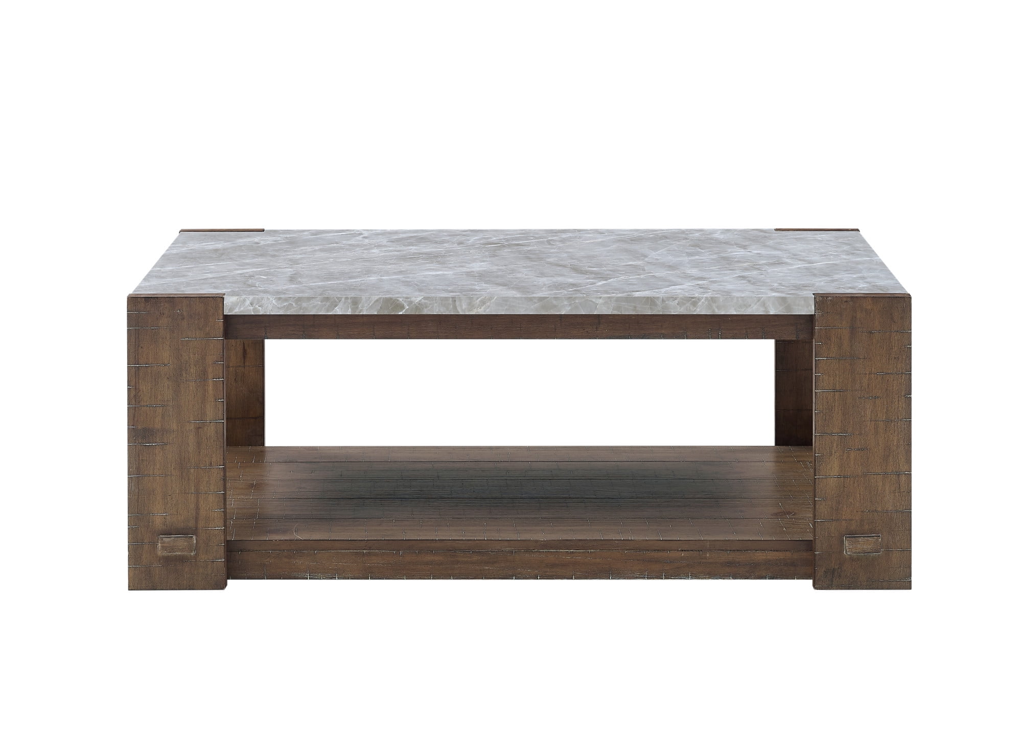 Steve Silver Libby Solid Wood & Natural Sintered Stone Coffee Table, Dusty Caramel - Walmart.com