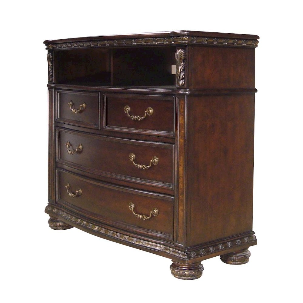 Steve Silver Monte Carlo Media Wood Dresser Chest in Rich Cocoa ...