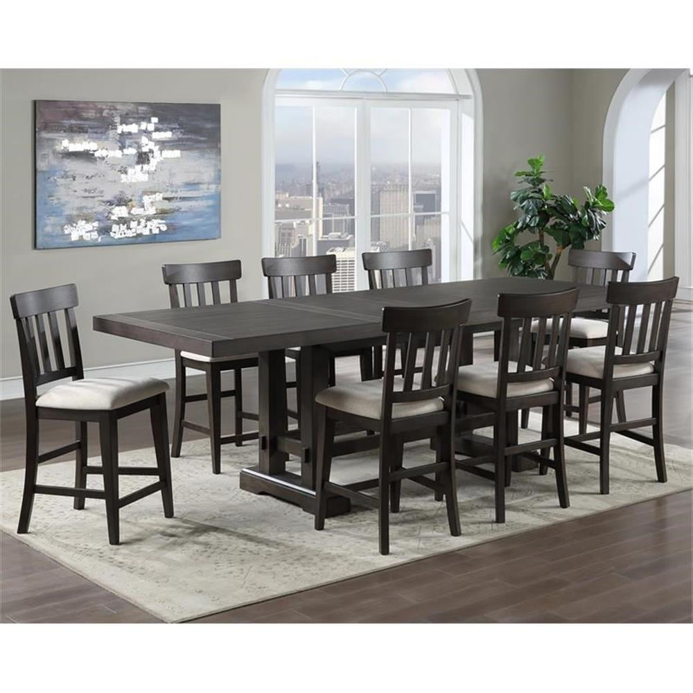 Steve Silver Solid Wood Napa 9-piece High Counter Height Dining Set in ...