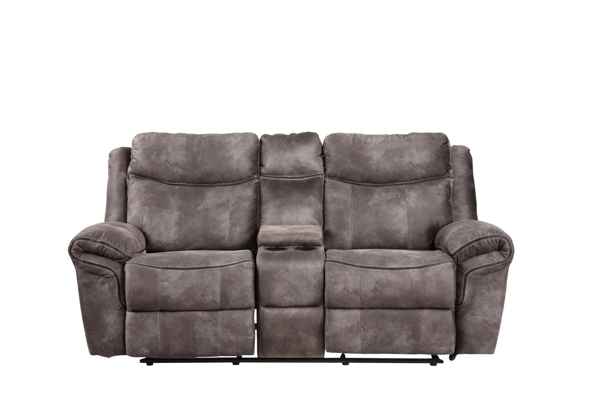 Steve Silver Nashville Faux Suede Glider Reclining Loveseat with ...