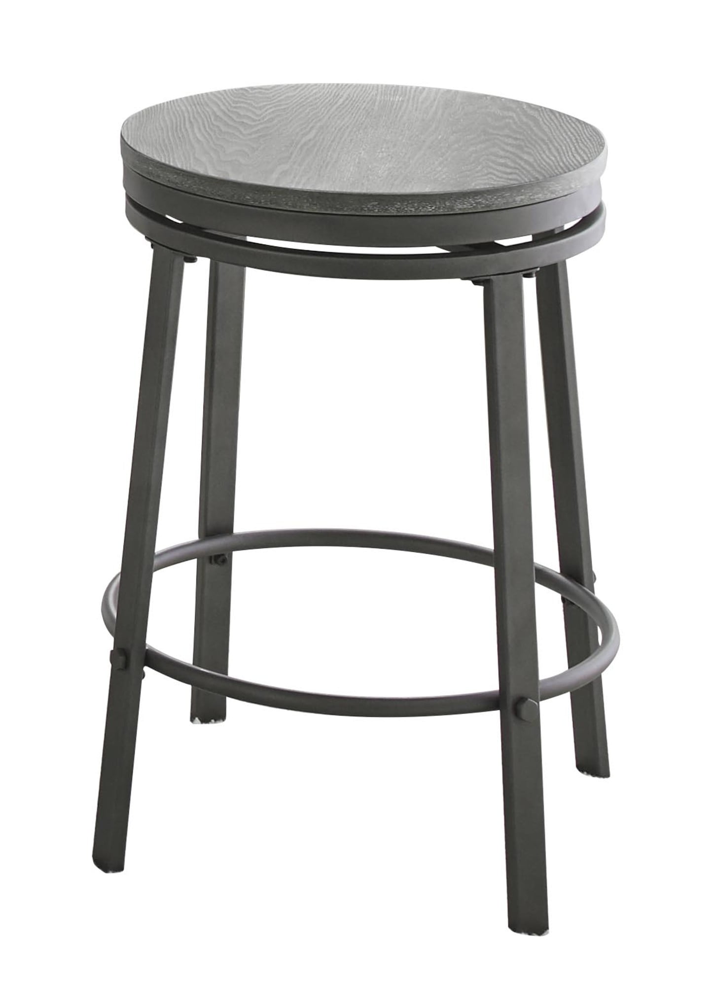 Steve Silver Portland 24" Metal Swivel Counter Stool in Gray - Walmart.com