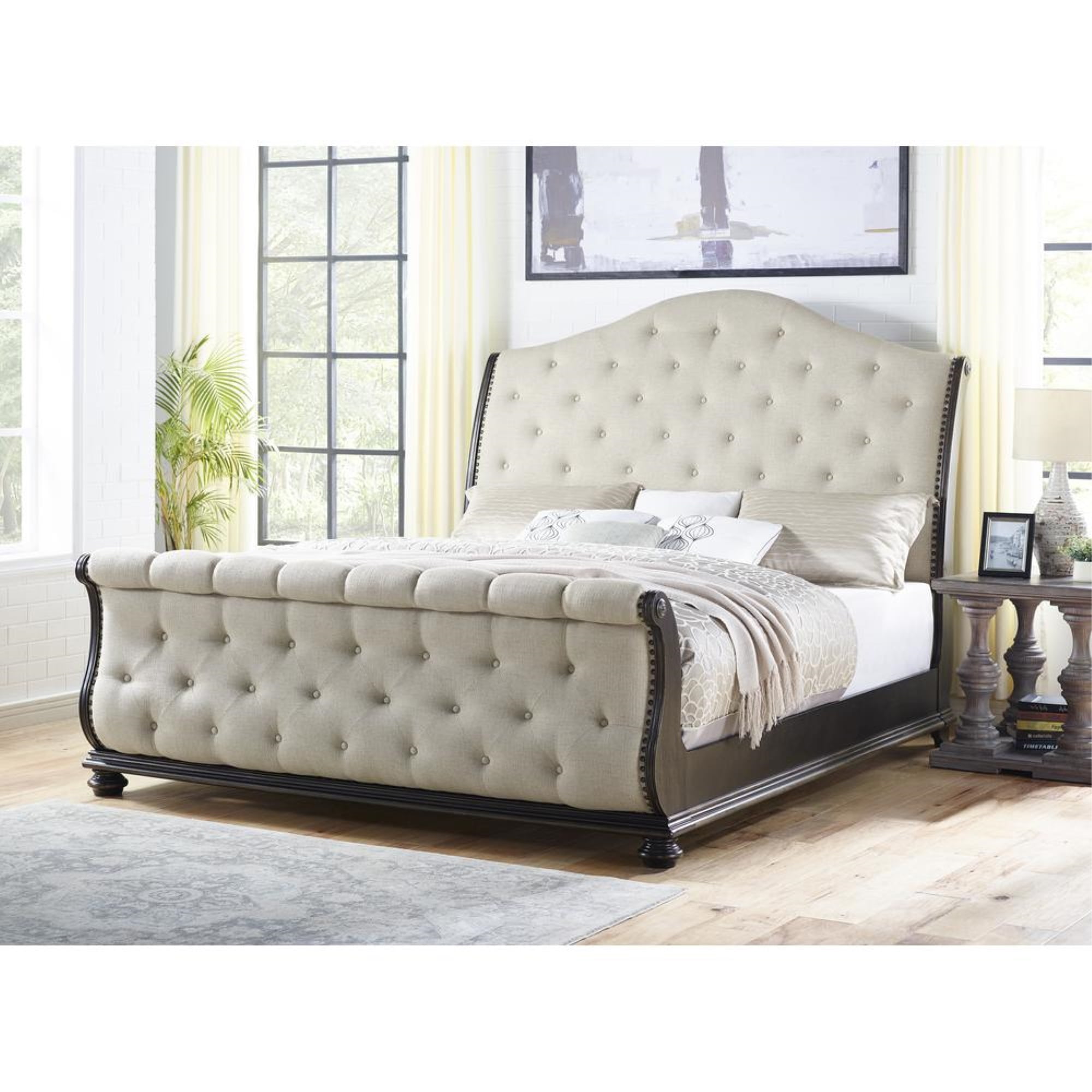 Steve Silver Rhapsody Upholstered Queen Sleigh Bed in Multi-step ...