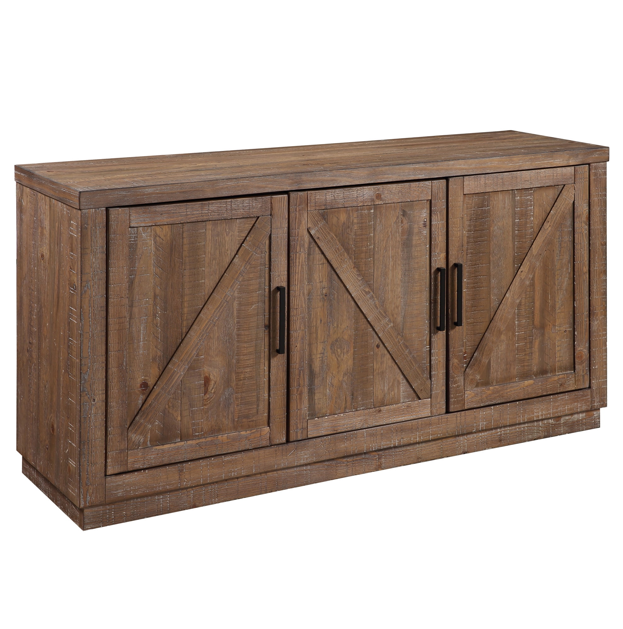 Steve Silver Rustic Riverdale 3 Barn Door Server, Driftwood Brown ...