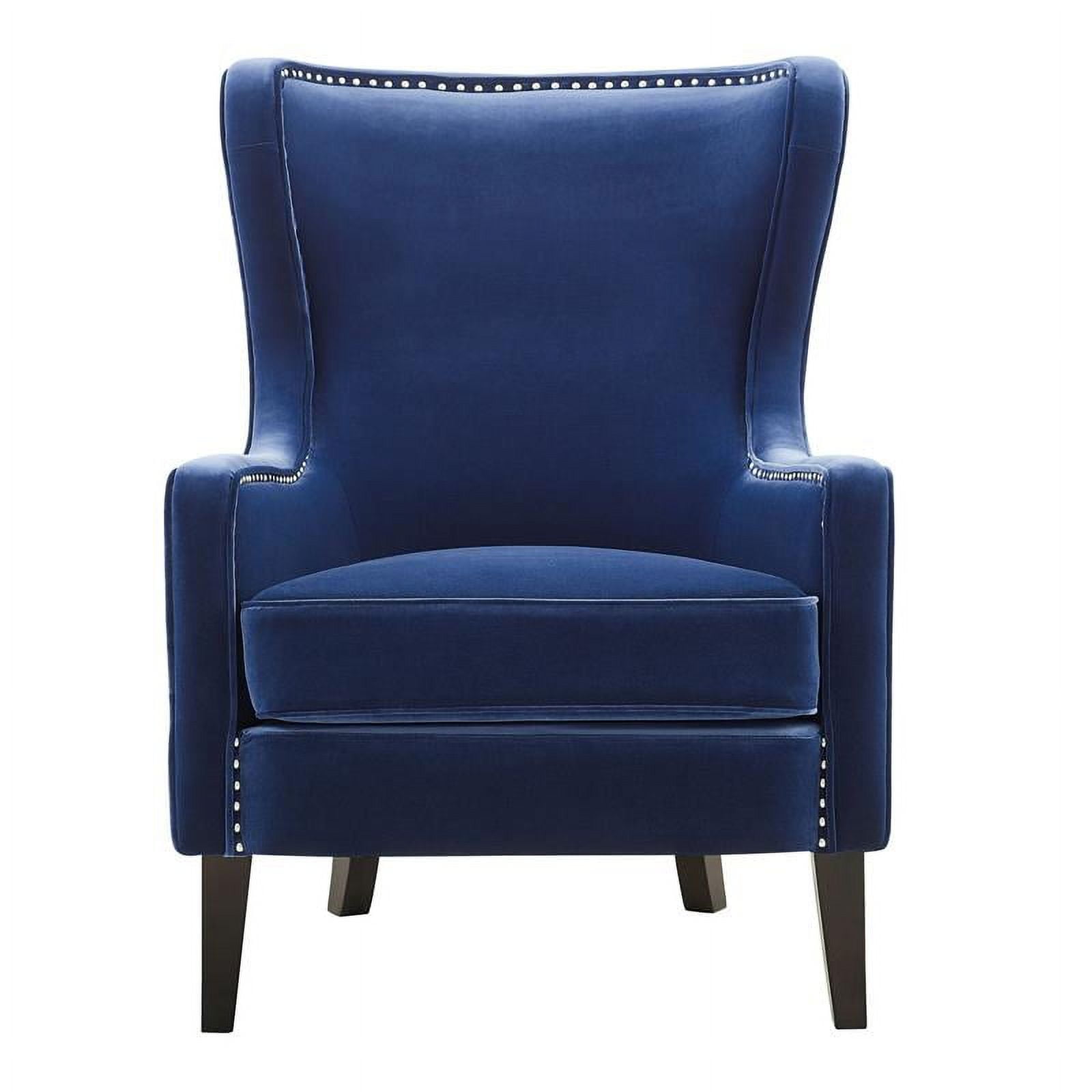 Steve Silver Rosco Modern Wingback Navy Velvet Accent Chair - Walmart.com