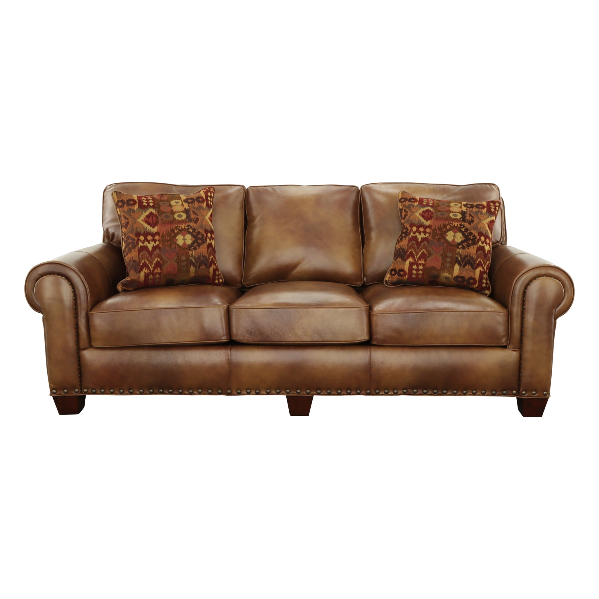 Steve Silver Silverado Top Grain Leather 91" Width Sofa with Accent ...