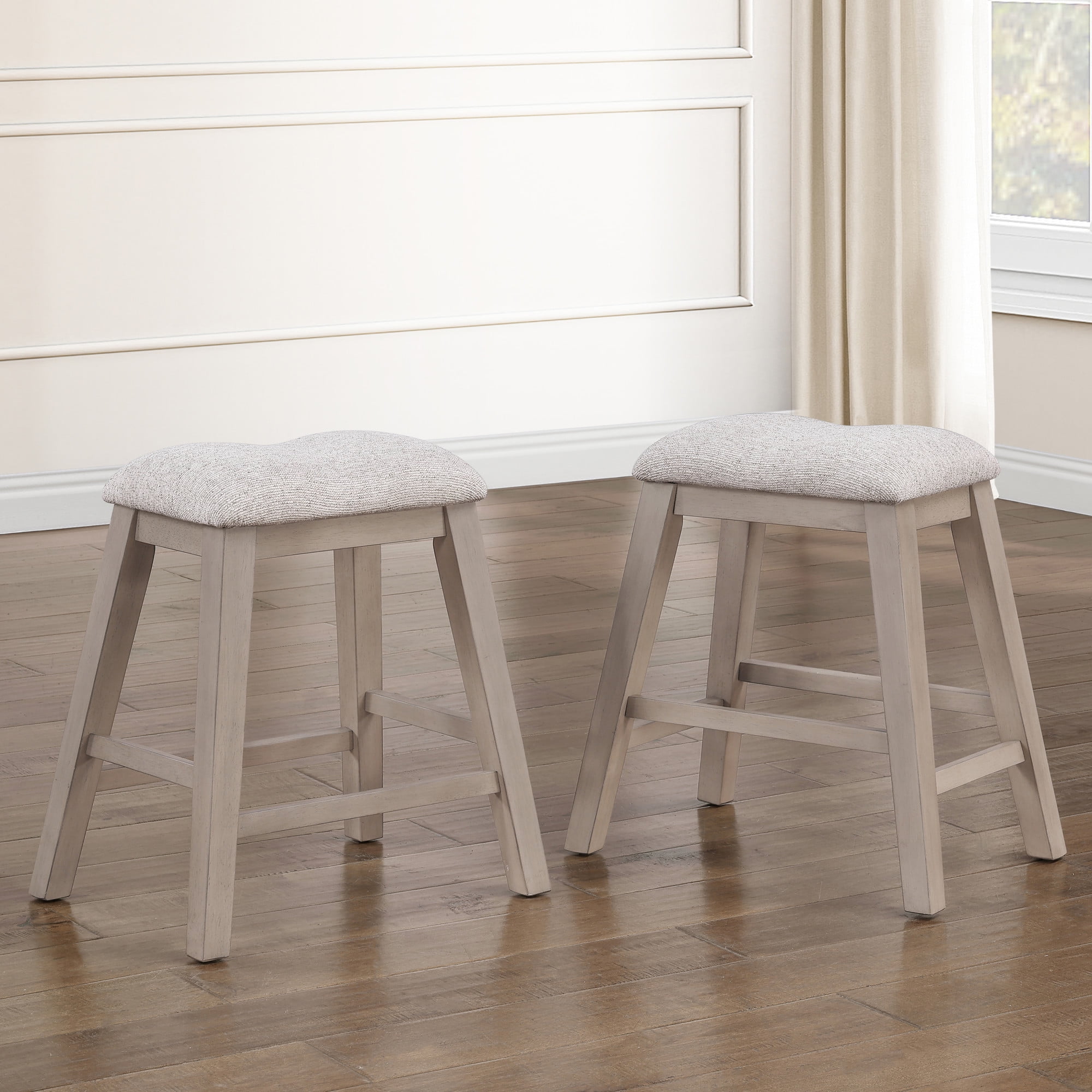 Steve Silver Taylor Set of 2 Backless Upholstered Counter Stool ...