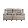 Steve Silver Tyson Leatherette Glider Reclining Loveseat with Console ...