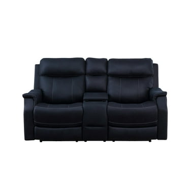 Steve Silver Tyson Leatherette Glider Reclining Loveseat with Console ...