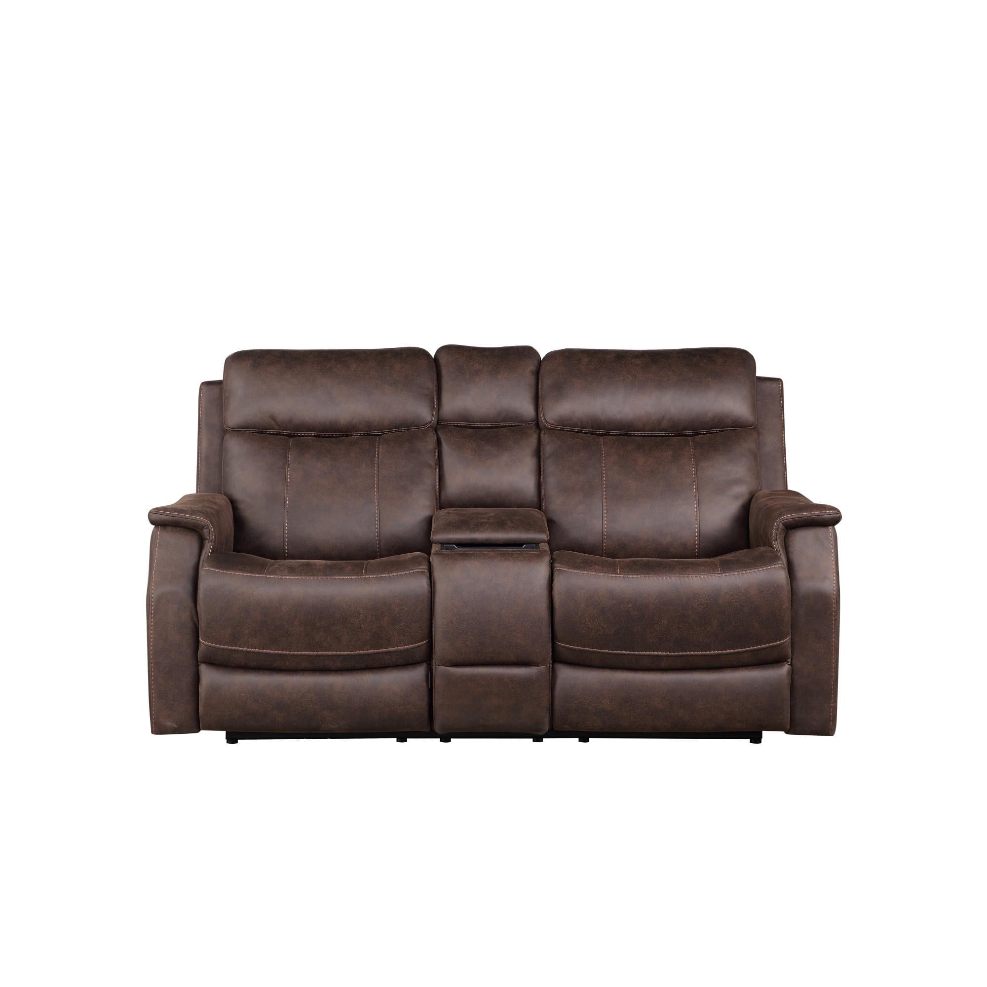 Steve Silver Valencia Leatherette Dual Power Reclining Loveseat with ...