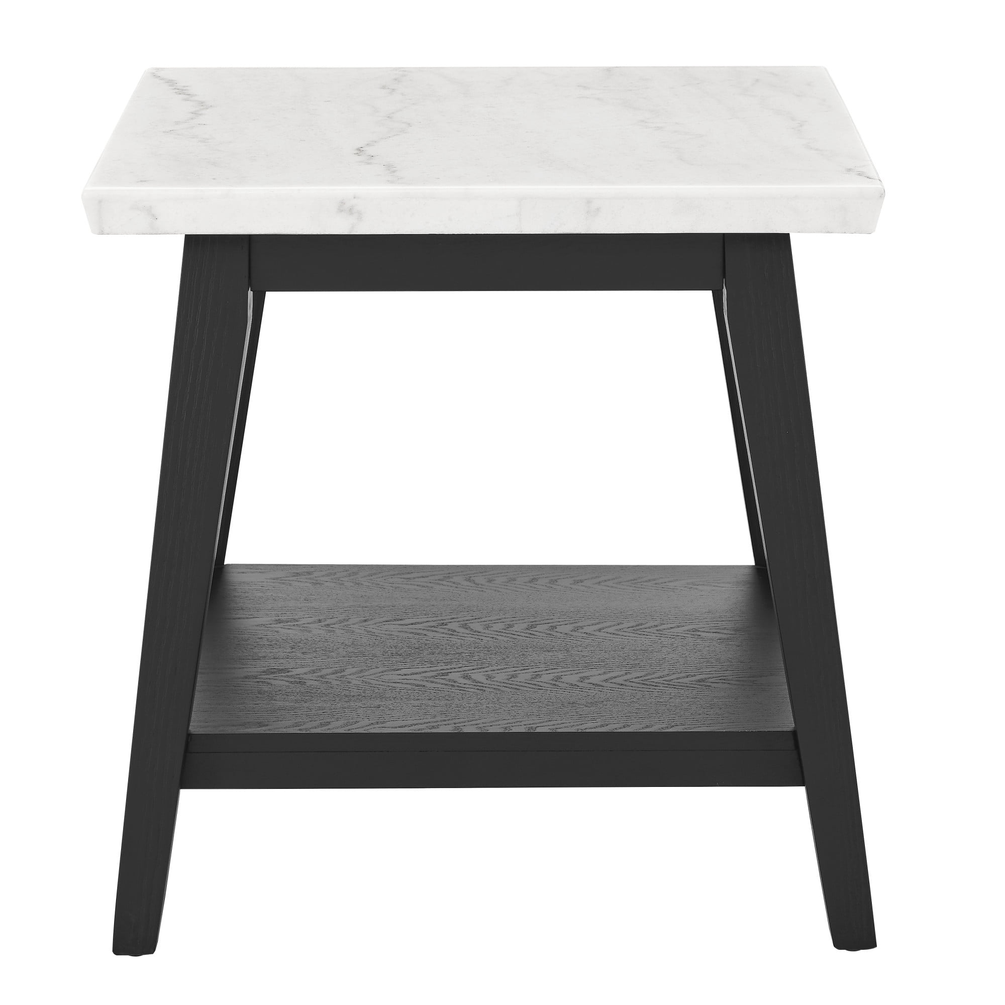 Steve Silver Vida Modern Genuine Marble Top 24" Square End Table, White ...