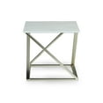 Steve Silver Zurich Square White Faux Marble Mixed Media End Table ...