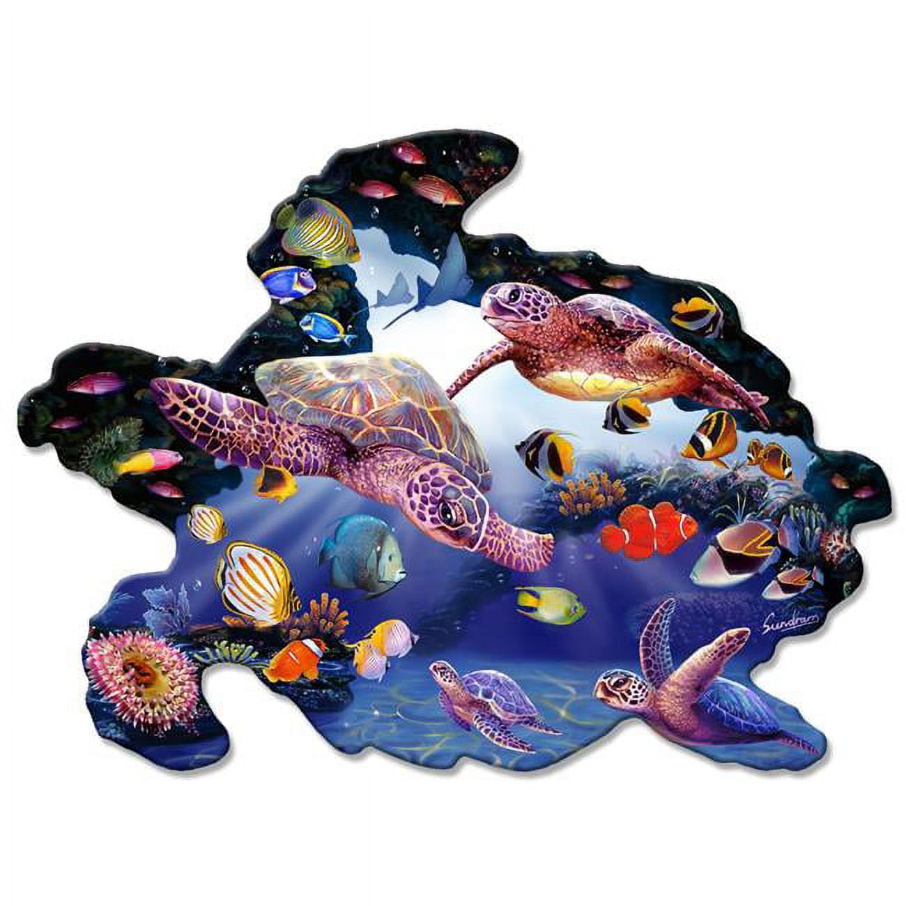 Steve Sundram Art SUN043 Turtle Shape Cove Plasma Metal Sign - Walmart.com