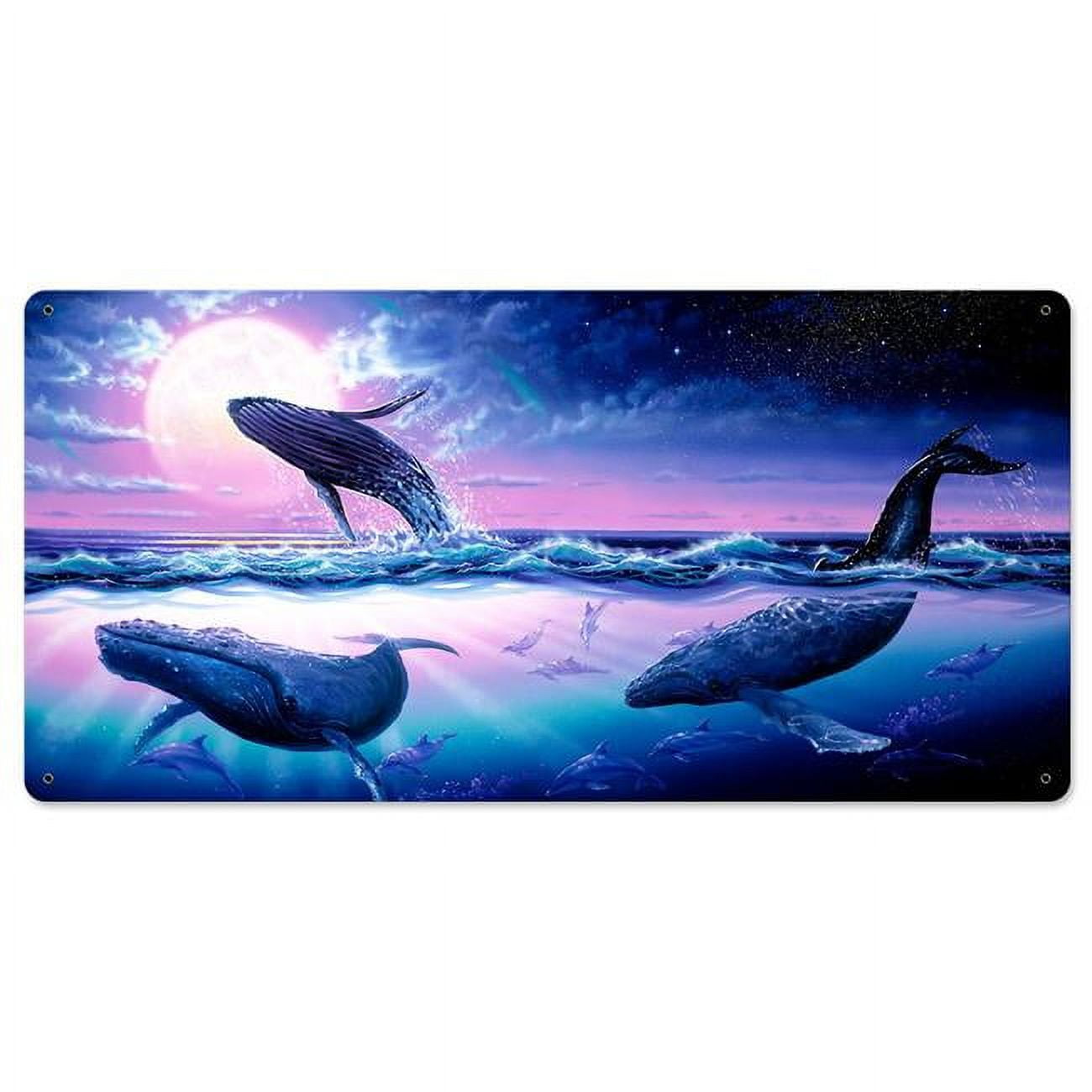 Steve Sundram Art SUN048 24 x 12 in. Whale Journey Plasma Metal Sign ...