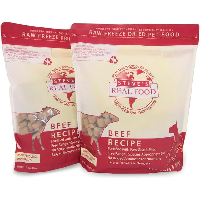 Steve’s Real Food Freeze-Dried Raw Food Diet for Dogs and Cats, 2-Pack ...