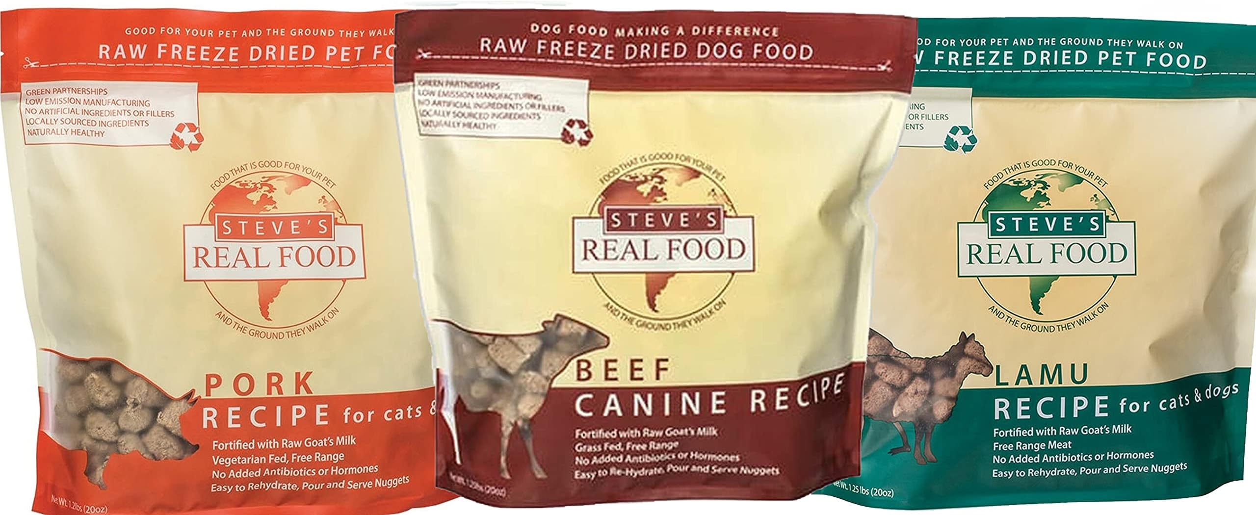 Steve’s Real Food Freeze-Dried Raw Nuggets Assorted Flavors | 1 Bag ...