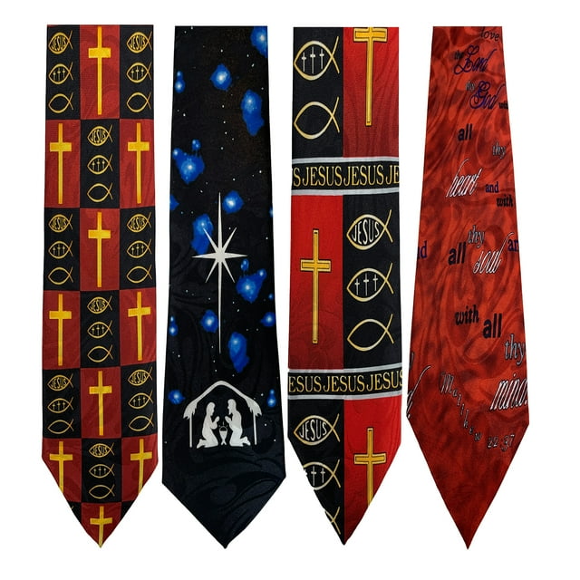 Steven Harris Pack Of 4 Mens Christian Religious Neckties Jesus Neck ...