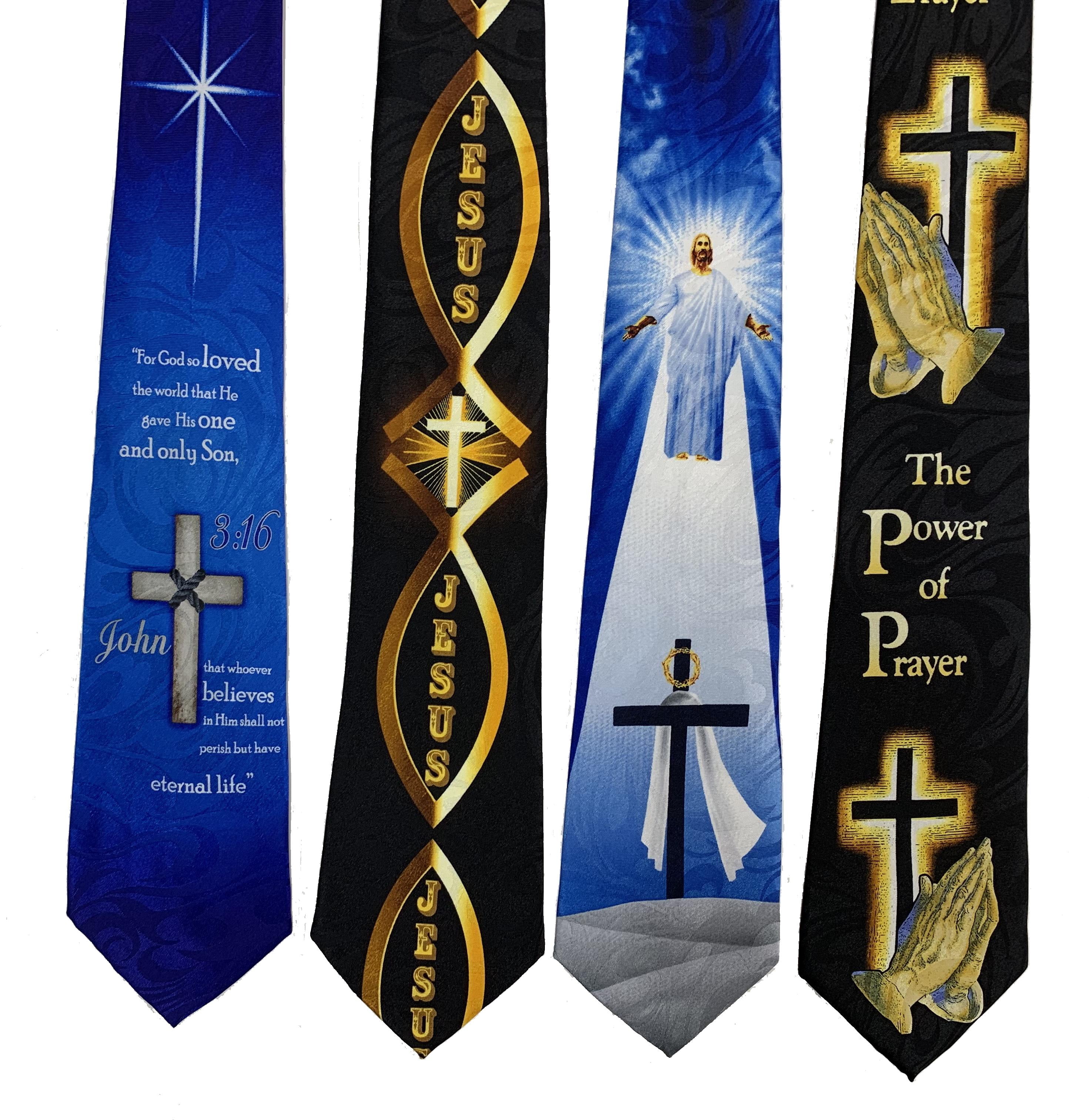 Steven Harris Pack Of 4 Mens Christian Religious Neckties Jesus Neck ...