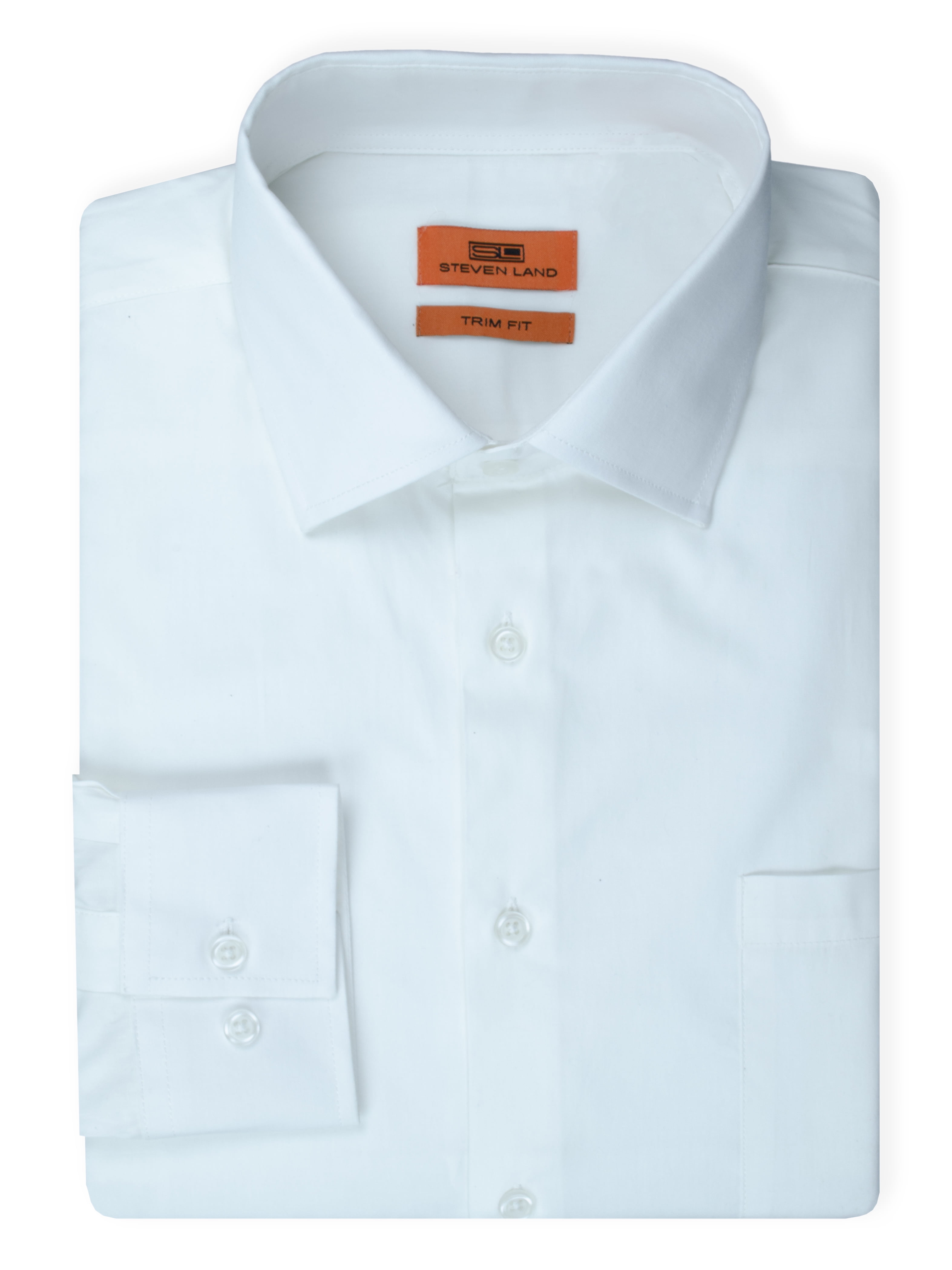 Steven Land Men's Basic 100% Cotton Dress Shirt | White 16 x 34/35 ...