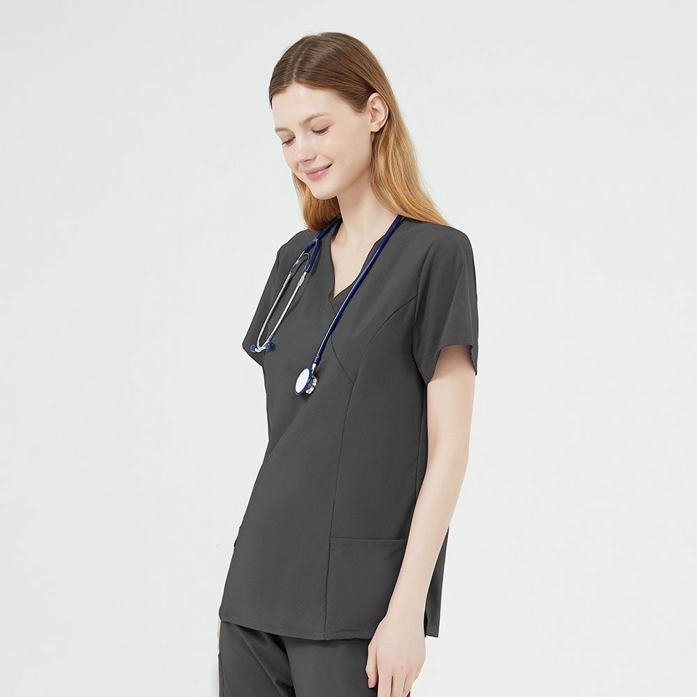 Steven & Mom Women Stretchy Cool Medical Nurse Uniform Scrub Top ( Y ...