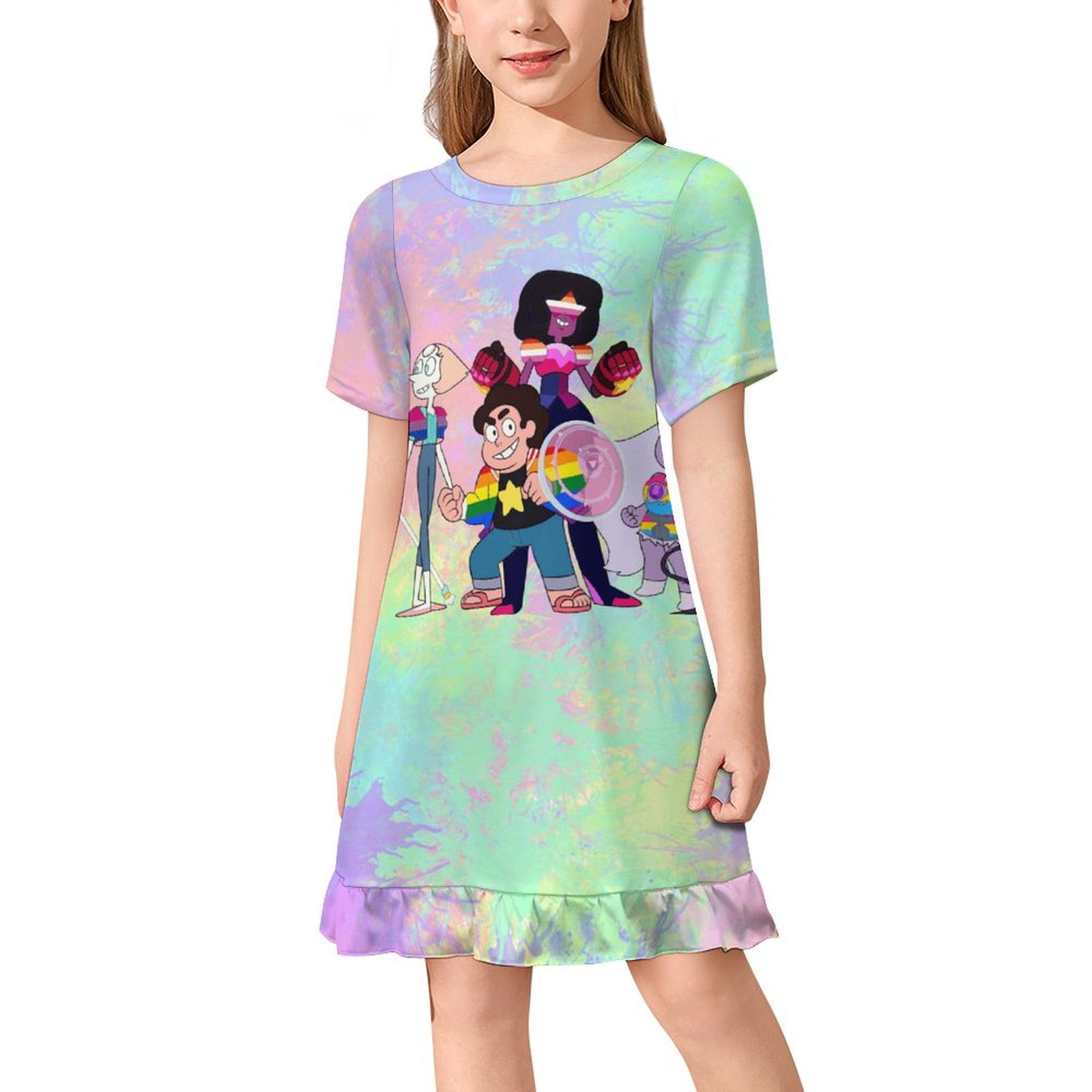 Steven Universe Animation Children's Short Sleeved Dress 3D Printed ...