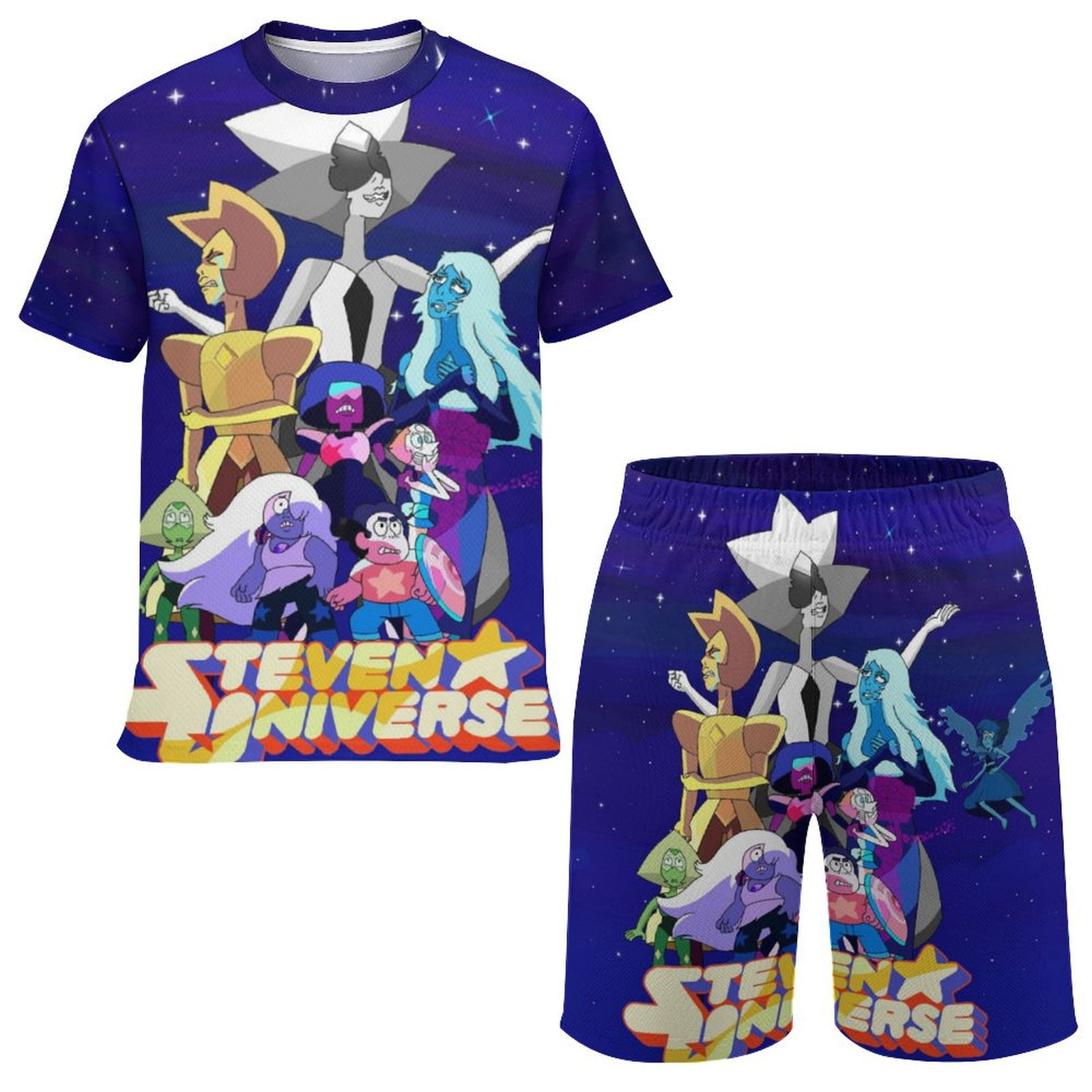 Steven Universe Boys Short Sleeve T-Shirt And Mesh Shorts Outfit Set ...
