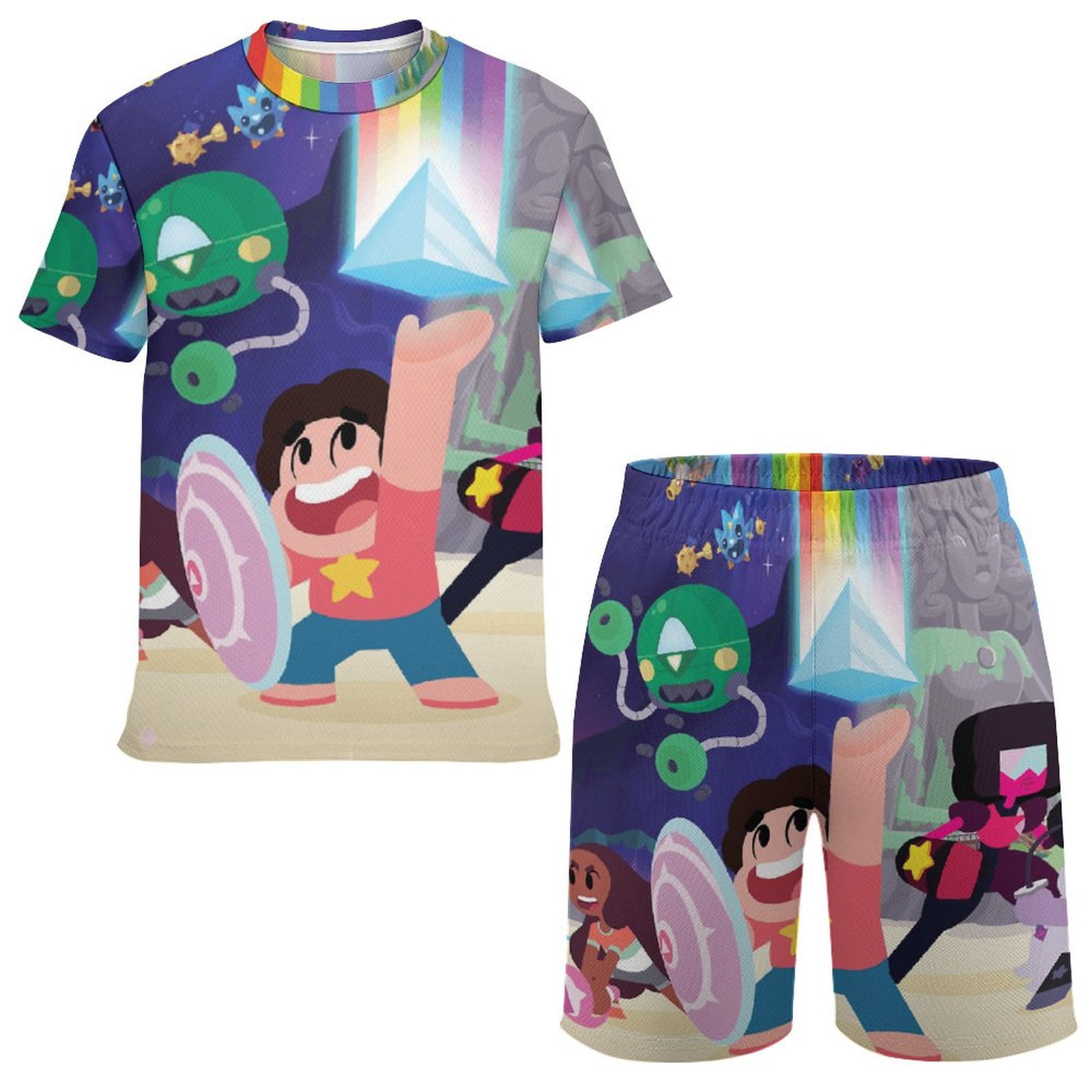 Steven Universe Boys Short Sleeve T-Shirt And Mesh Shorts Outfit Set ...