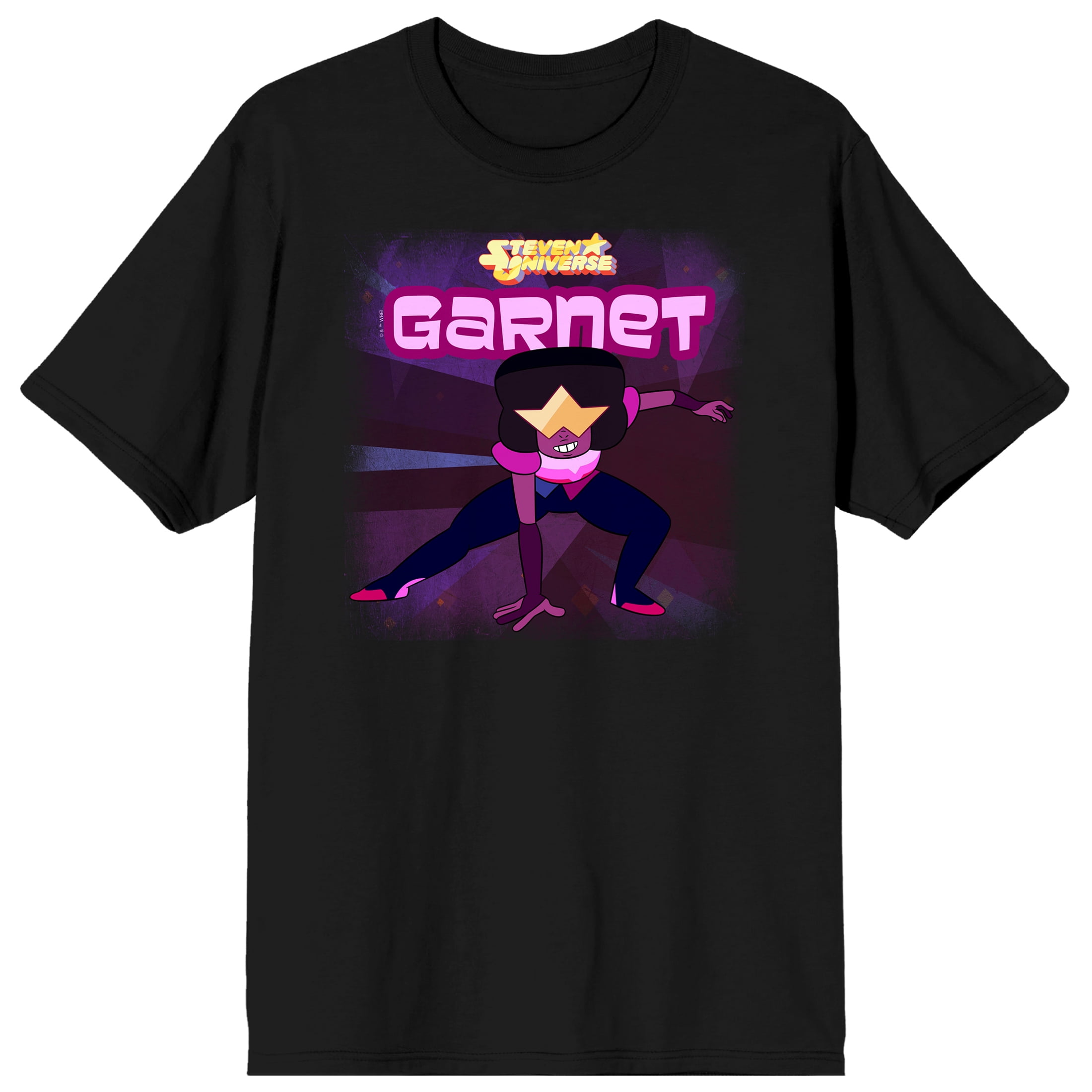 Steven Universe Garnet Strike Pose Crew Neck Short Sleeve Black Adult T ...