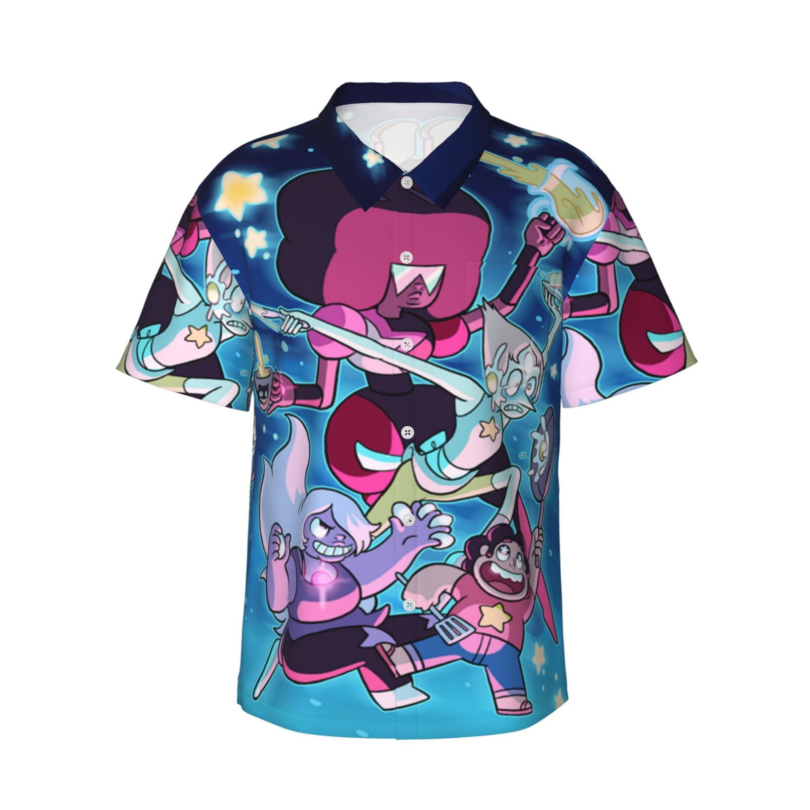 Steven Universe Hawaiian Shirt for Men Cartoon Printed Beach Shirts ...