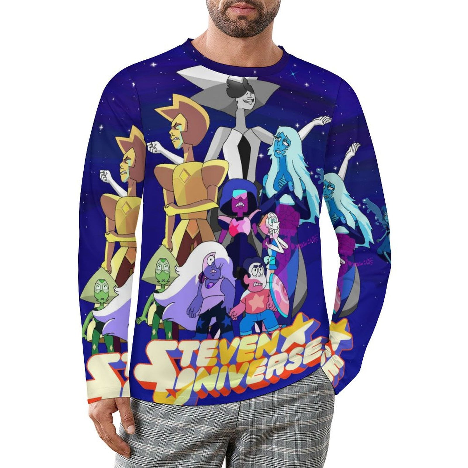 Steven Universe Mens 3D Graphic Print Shirts Casual Long Sleeve Tee ...