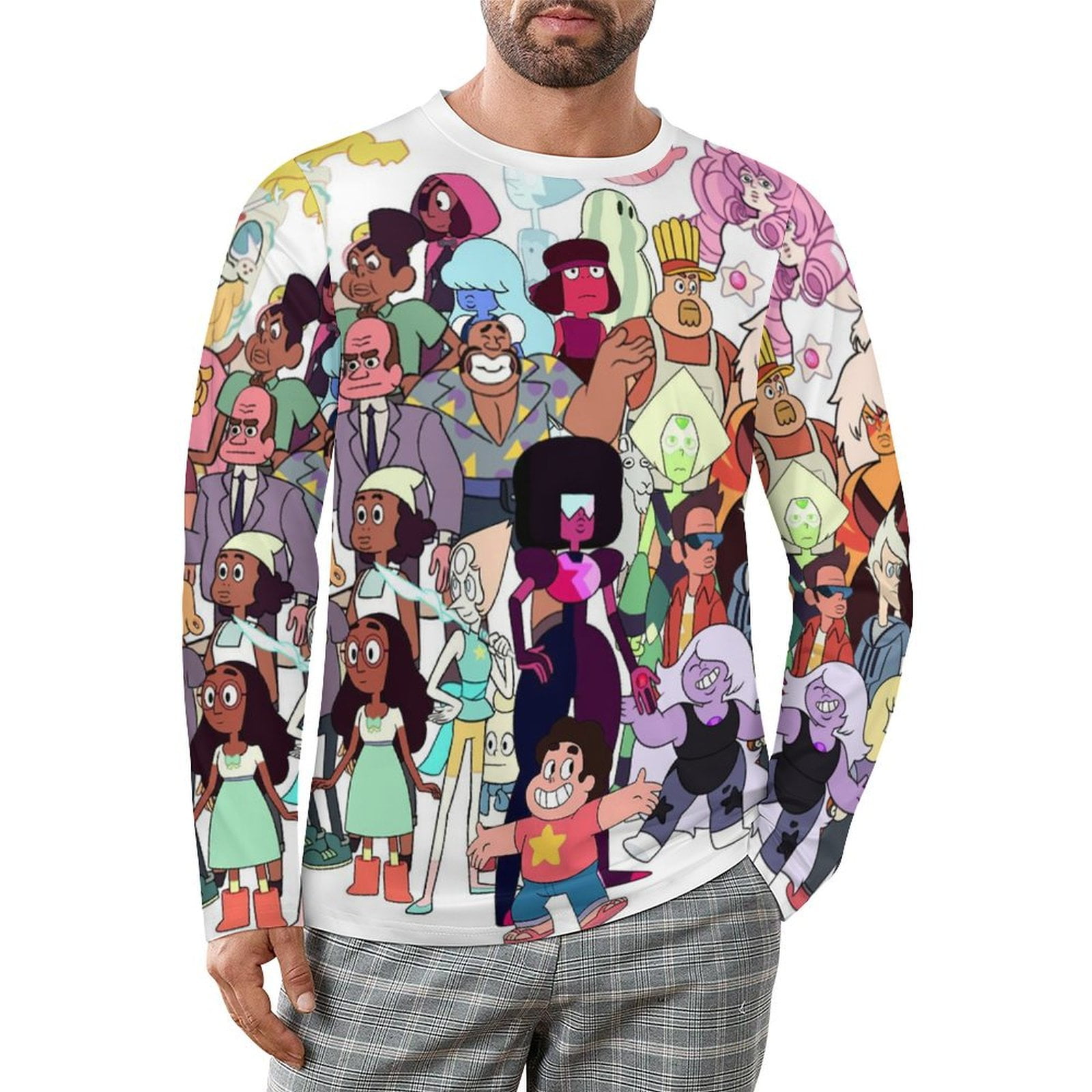 Steven Universe Mens 3D Graphic Print Shirts Casual Long Sleeve Tee ...
