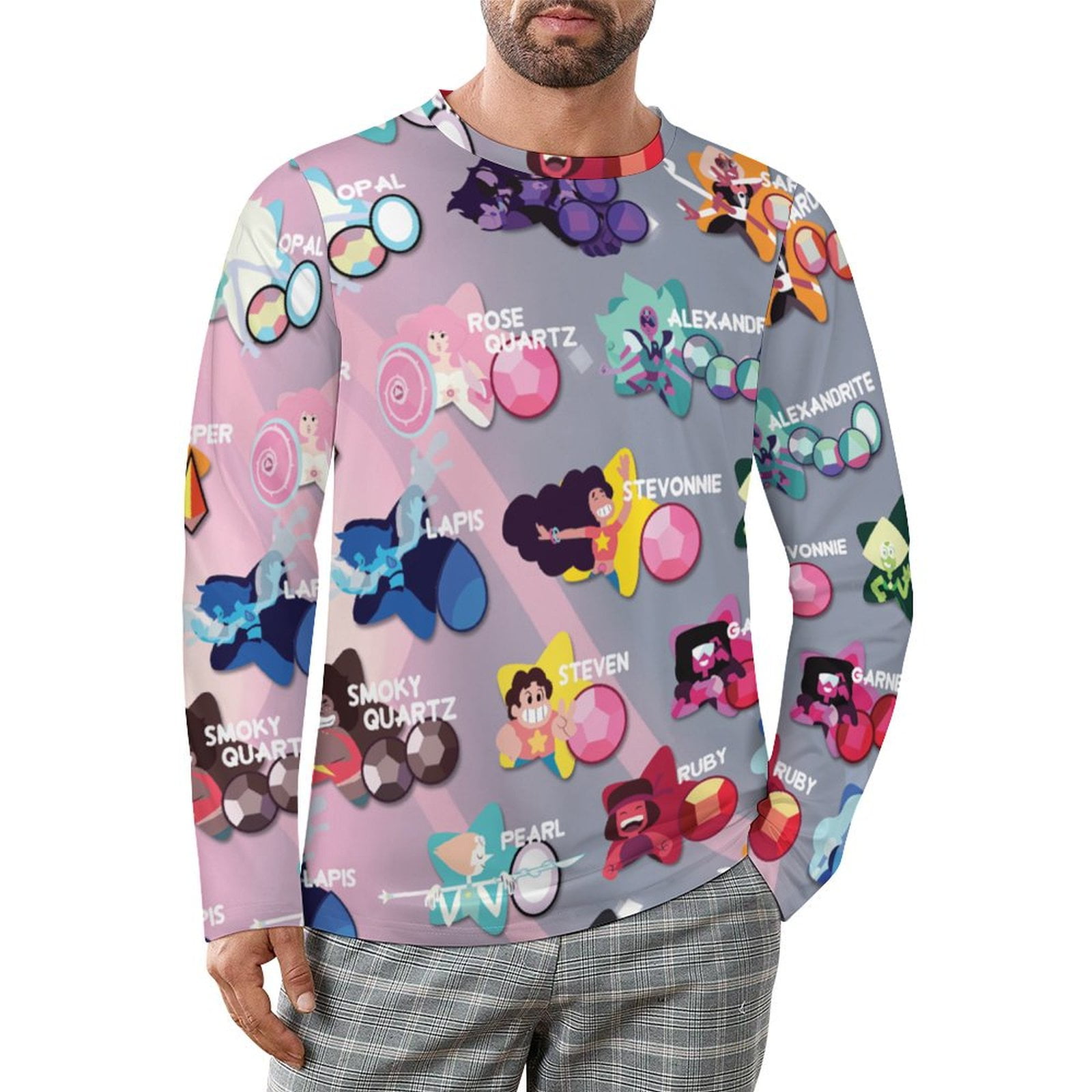 Steven Universe Mens 3D Graphic Print Shirts Casual Long Sleeve Tee ...