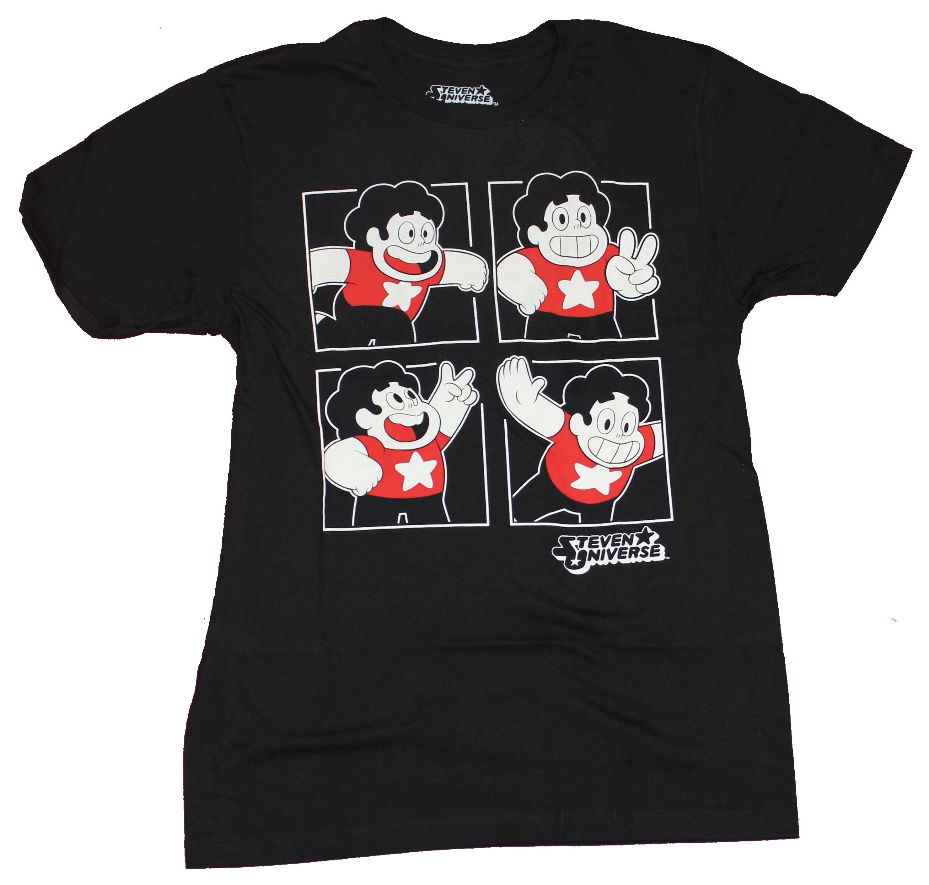 Steven Universe Mens T-Shirt - 4 Poses of Steven In Boxes (Medium ...