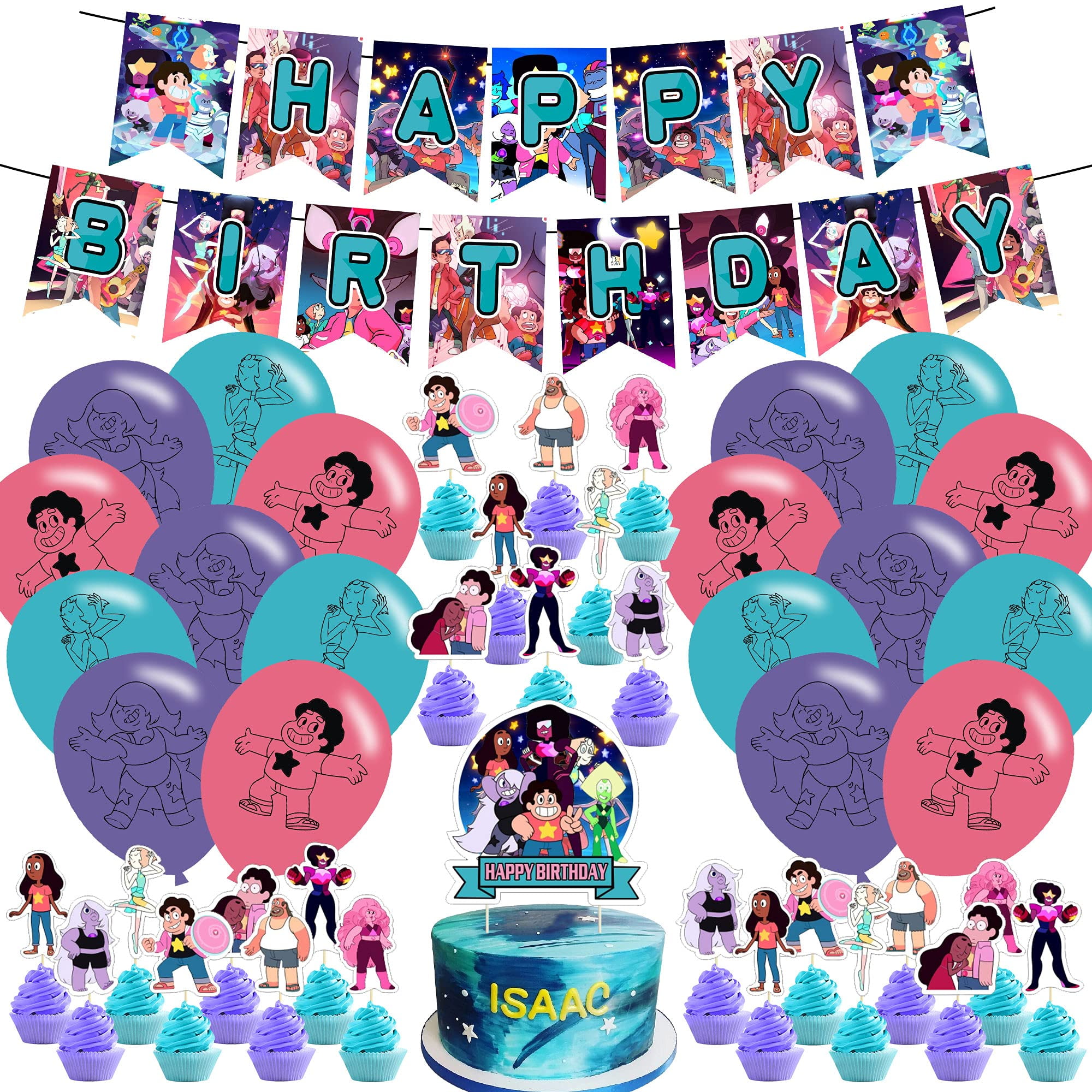 Steven Universe Party Supplies,Bundle of 45 Steven Universe Theme ...