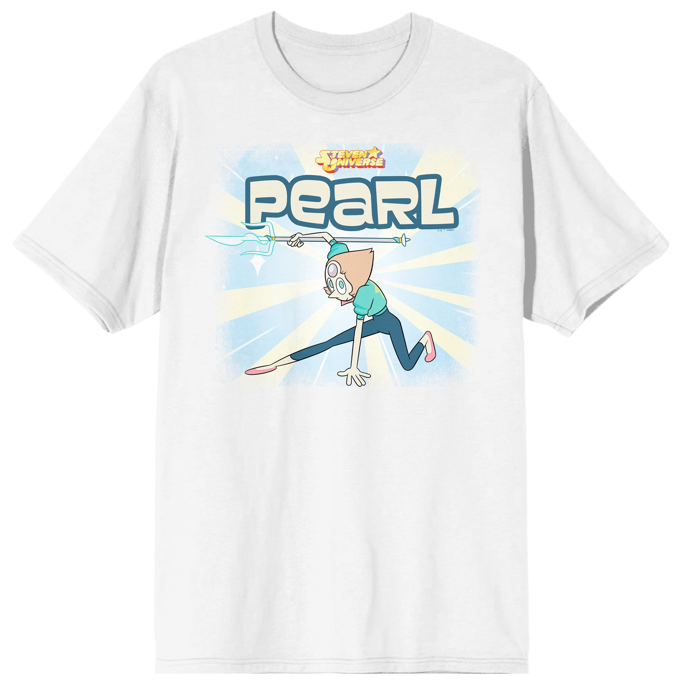 Steven Universe Pearl Strike Pose Adult White Short Sleeve Tee-XL ...