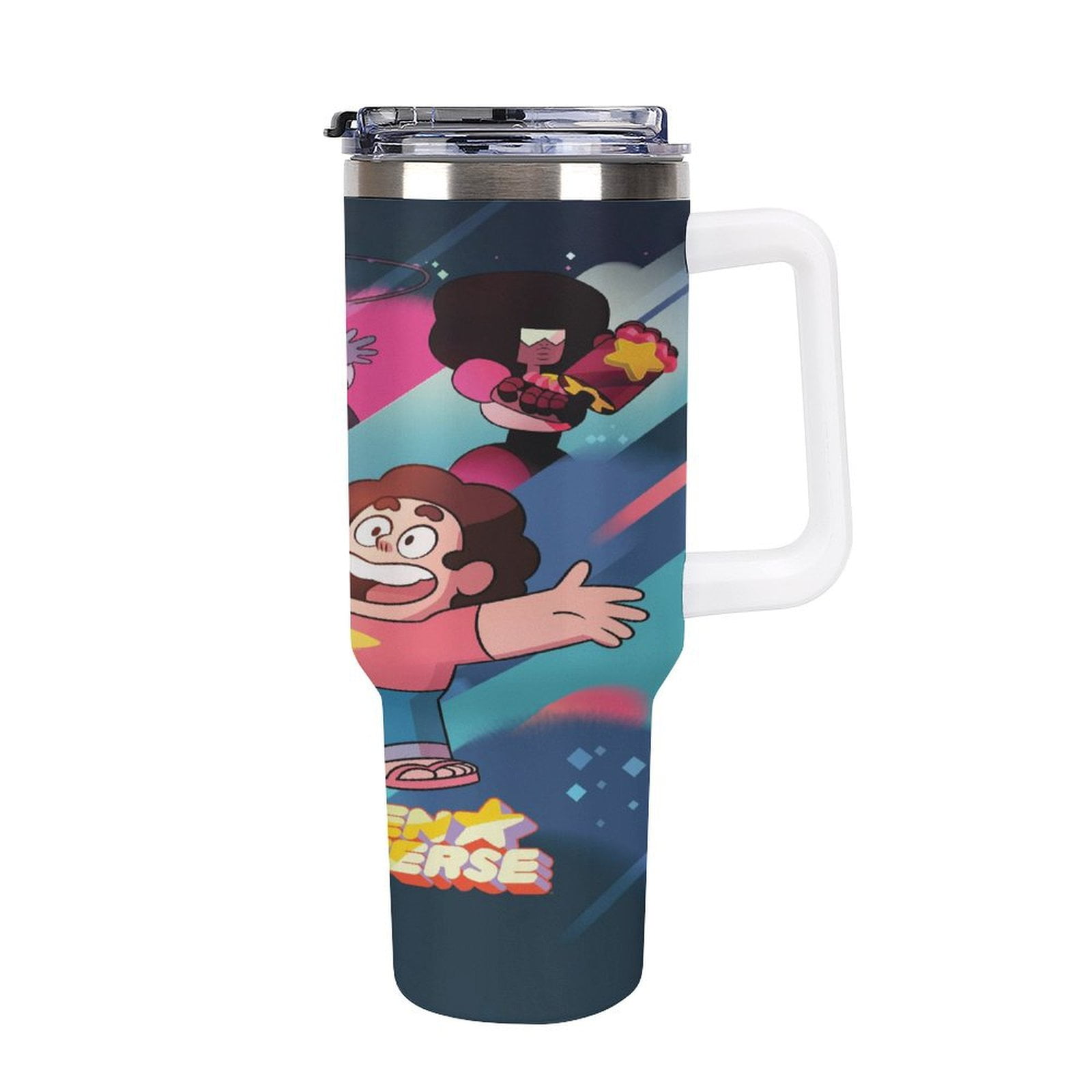 Steven Univer-s Stainless Steel Tumbler with Handle and Straw Fits in ...