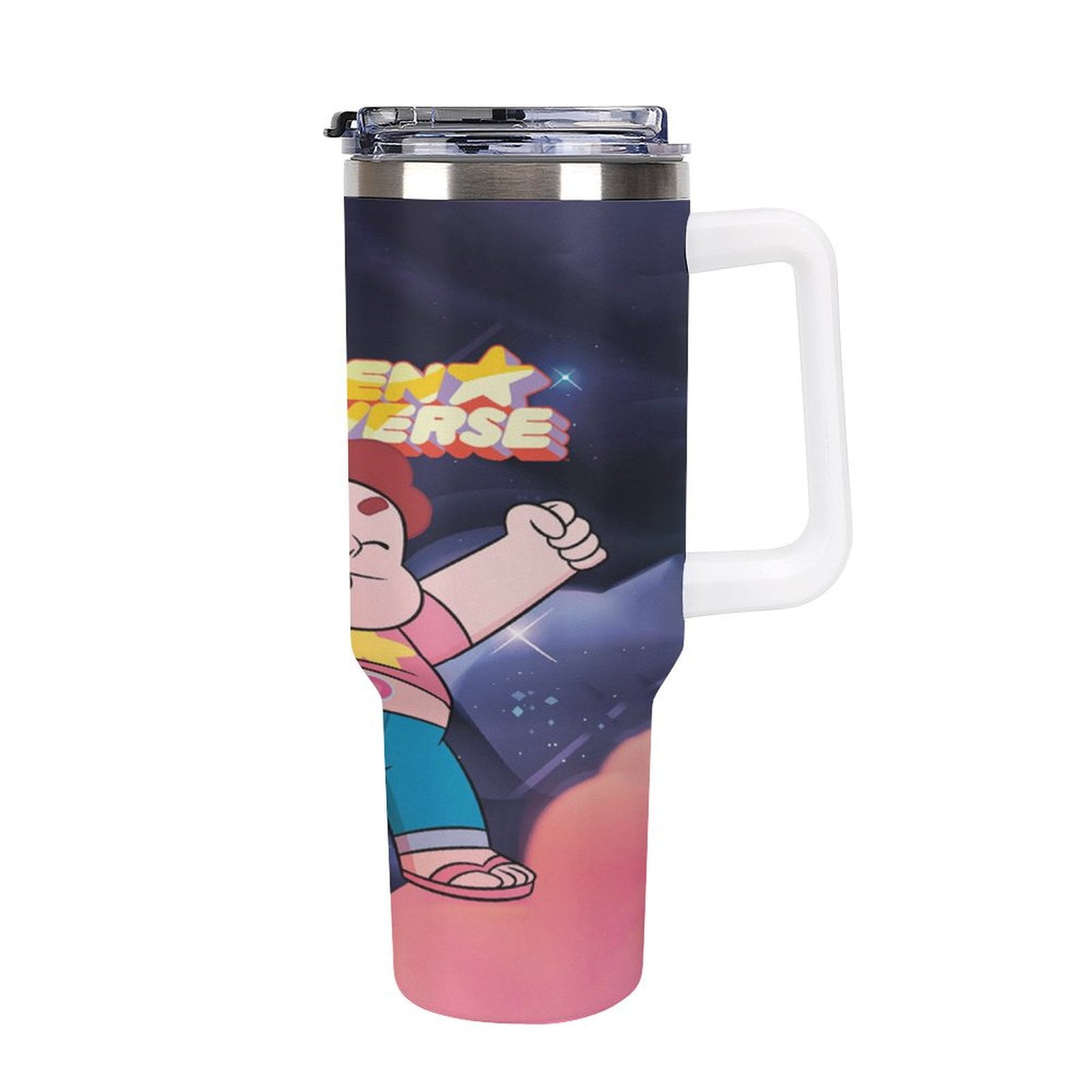 Steven Univer-s Stainless Steel Tumbler with Handle and Straw Fits in ...