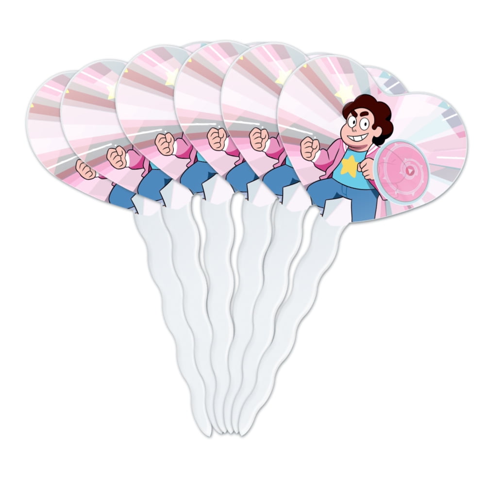 Steven Universe Steven Shield Heart Love Cupcake Picks Toppers ...