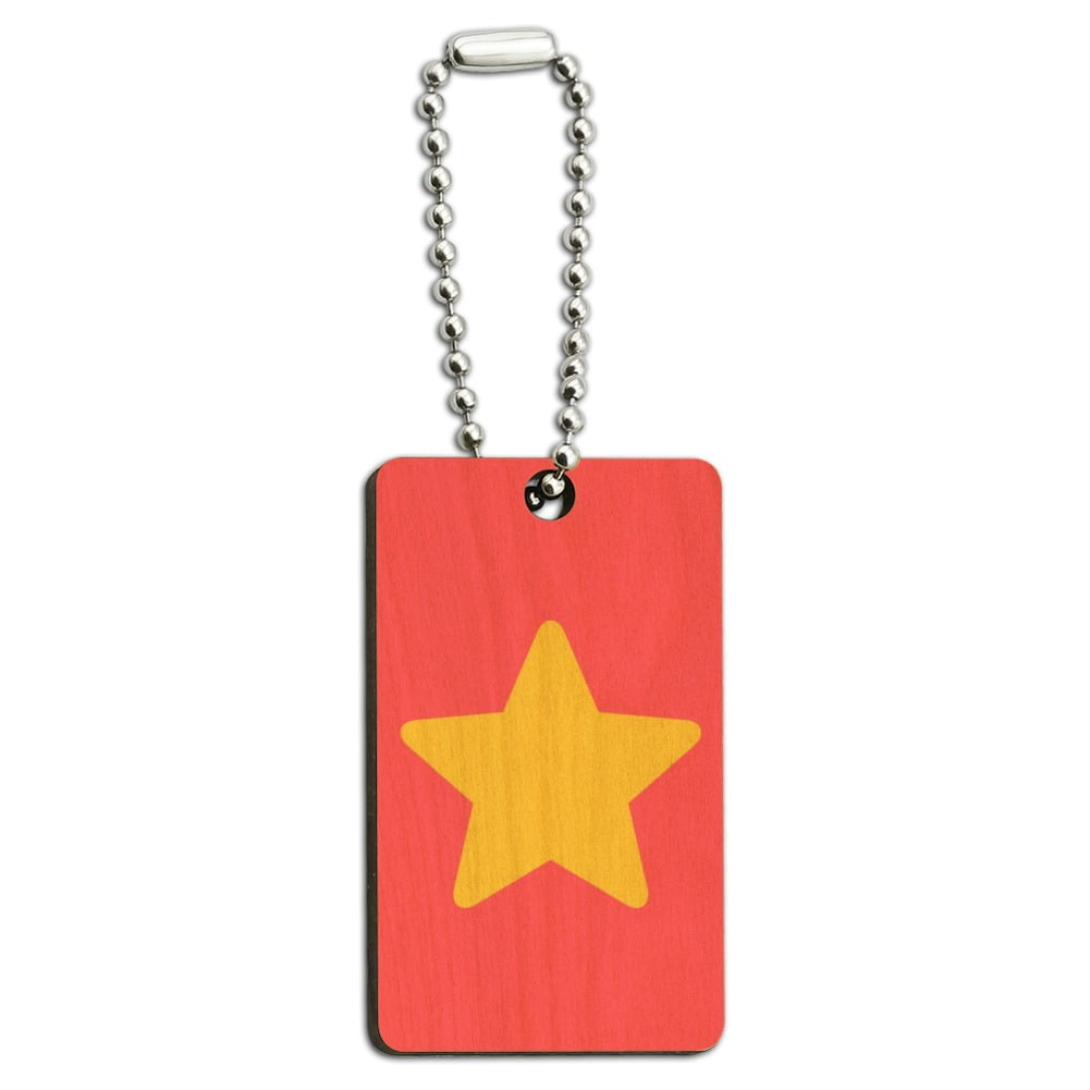 Steven Universe Steven Star Wood Wooden Rectangle Keychain Key Ring ...