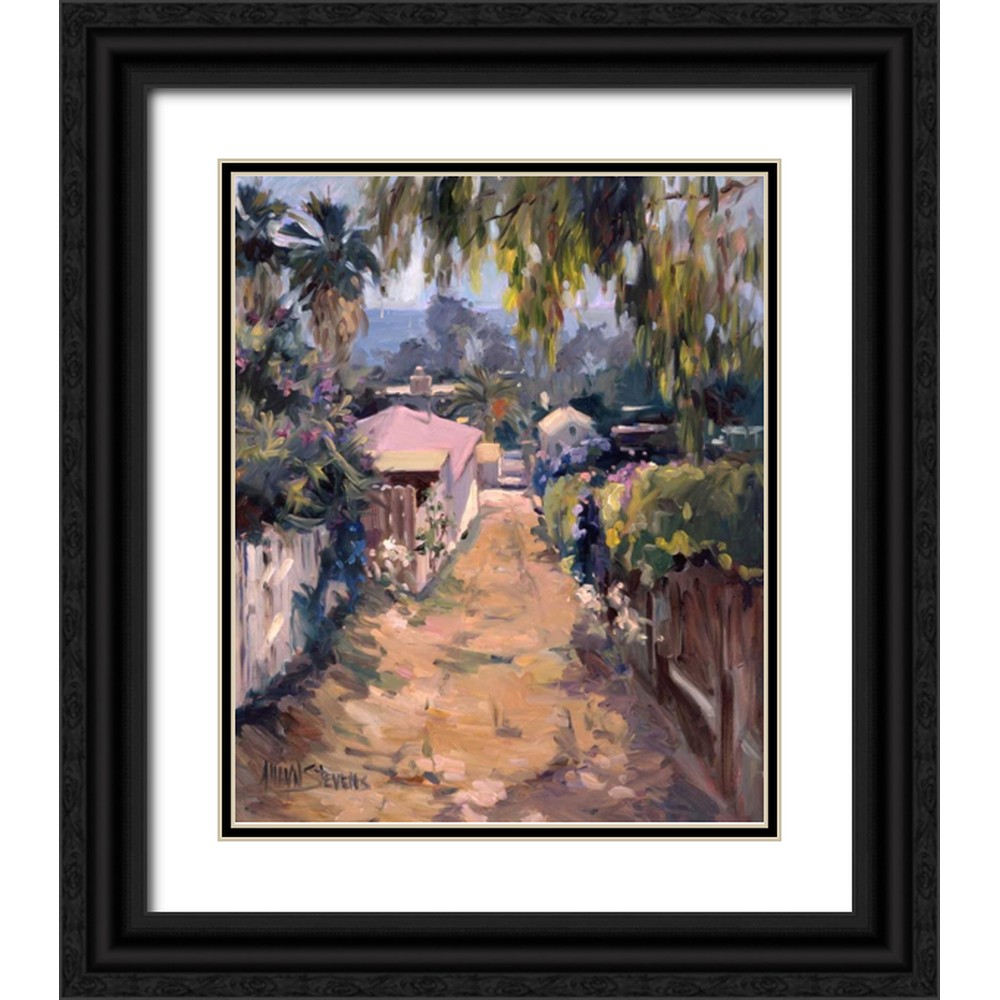 Stevens, Allayn 12x14 Black Ornate Wood Framed with Double Matting ...