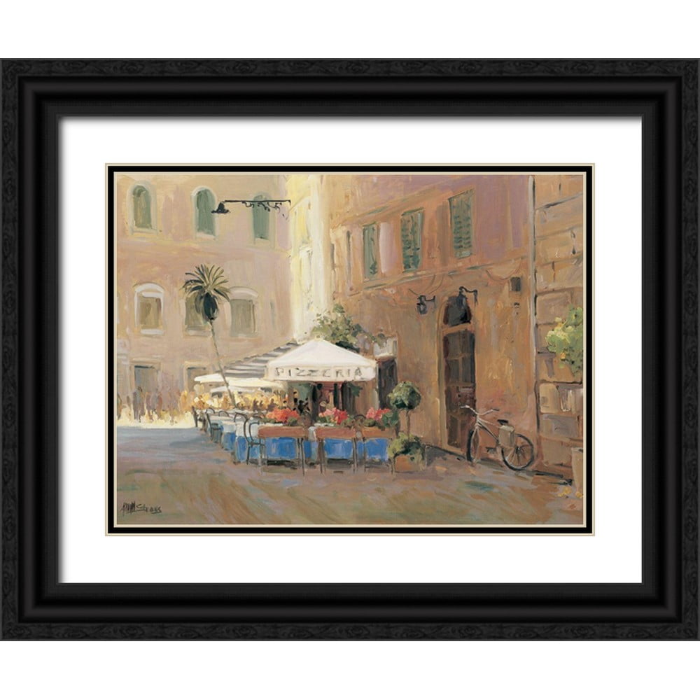 Stevens, Allayn 18x15 Black Ornate Wood Framed with Double Matting ...