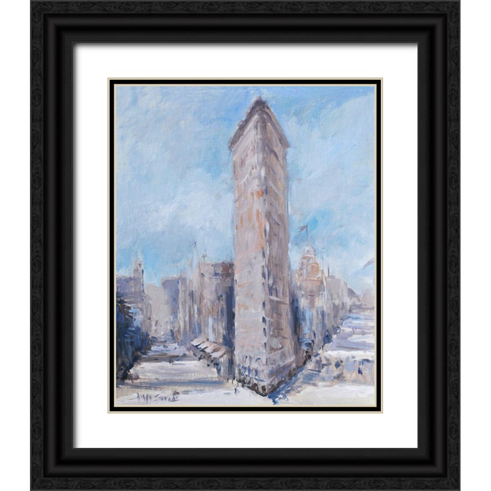 Stevens, Allayn 20x24 Black Ornate Wood Framed with Double Matting ...