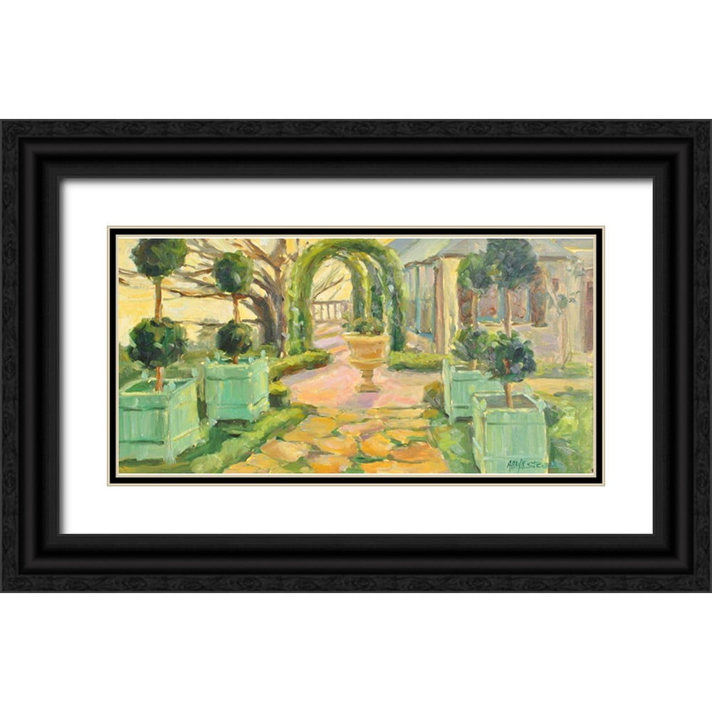 Stevens, Allayn 24x14 Black Ornate Wood Framed with Double Matting ...