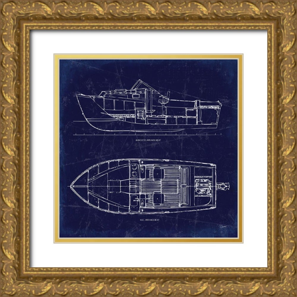 Stevens, Carole 12x12 Gold Ornate Wood Framed with Double Matting Museum Art Print Titled - Boat ...
