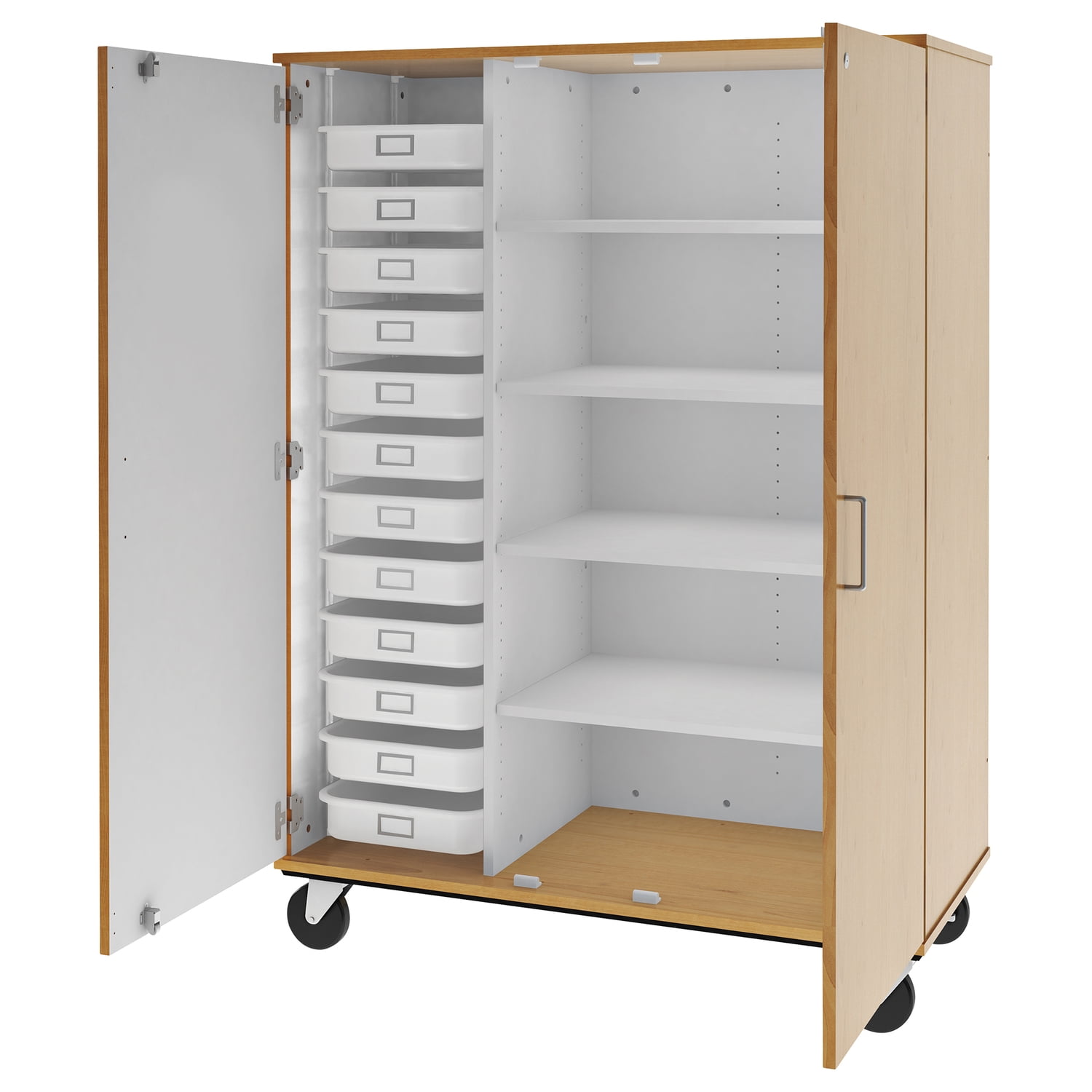 Stevens ID Systems Adjustable 4 Shelves 67" Tall Mobile Tray/Shelf ...