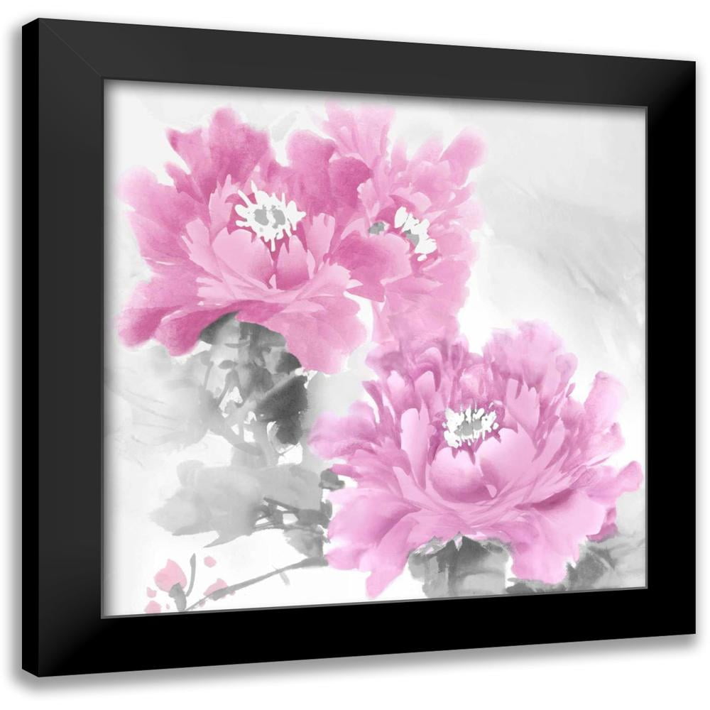 Stevens, Jesse 15x15 Black Modern Framed Museum Art Print Titled - Flower Bloom in Pink II ...